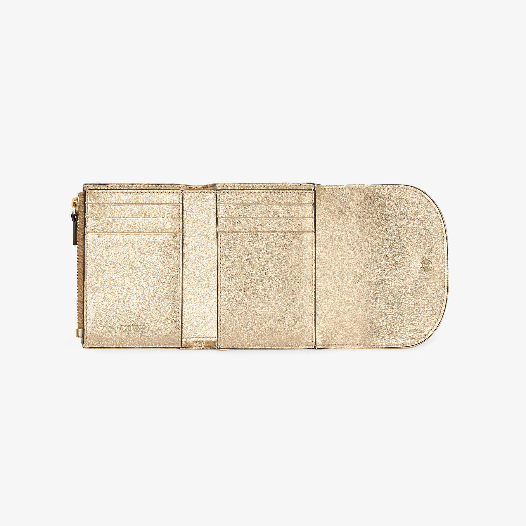 Curve Marinda | Gold Quilted Metallic Nappa Leather Wallet | JIMMY CHOO