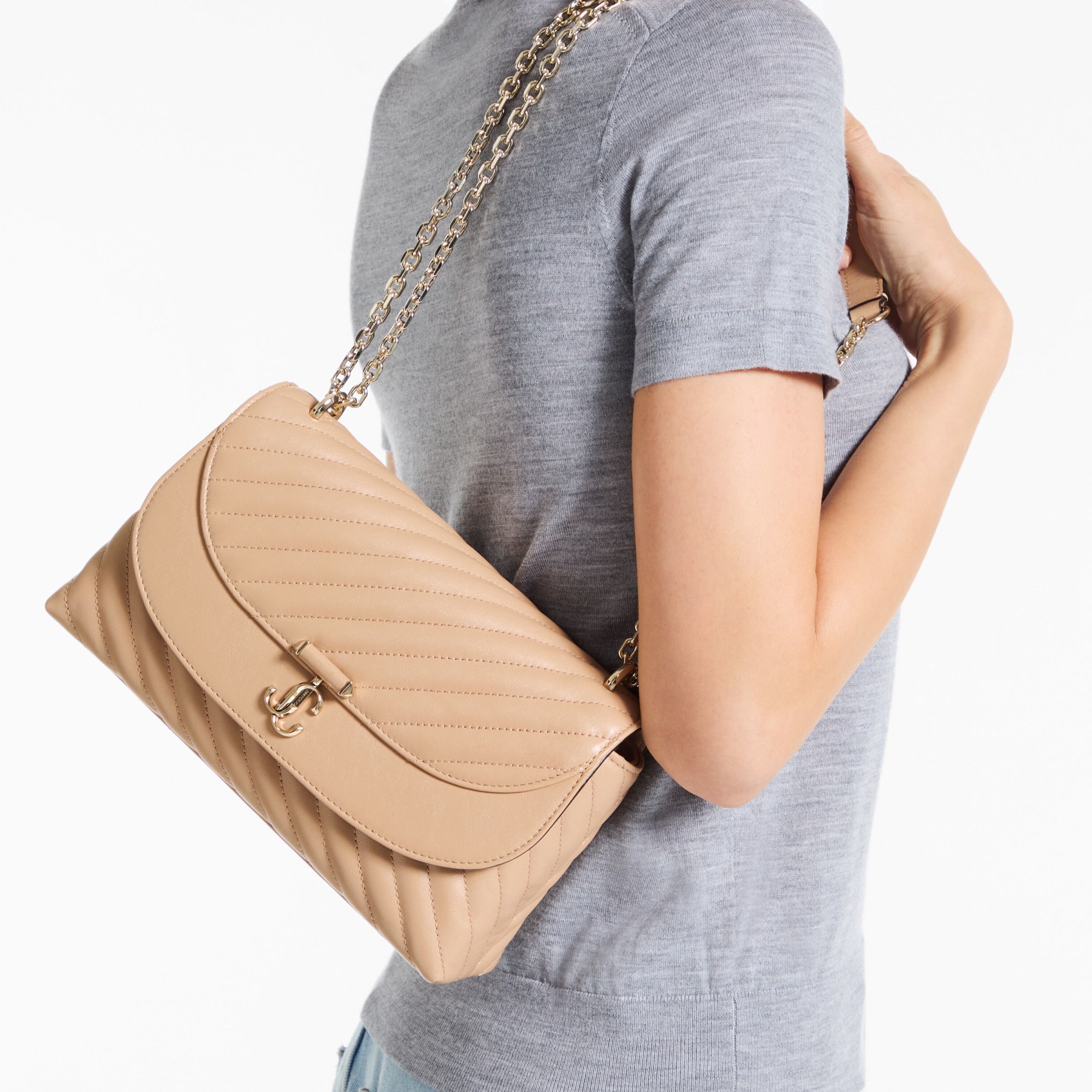 Curve Cross Body Medium | Chai Quilted Biker Leather Crossbody Bag ...