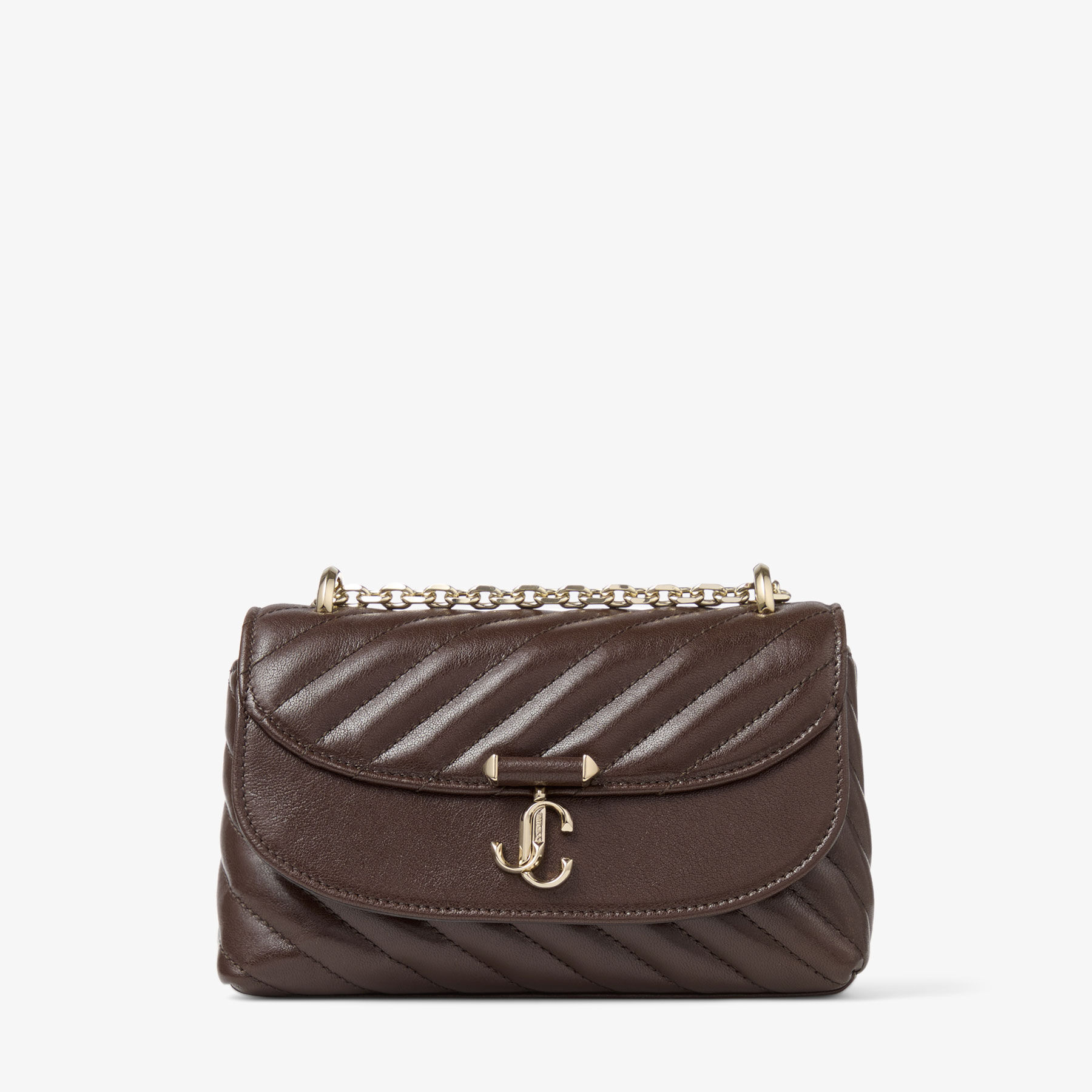Curve Crossbody S | Chocolate Quilted Biker Leather Crossbody Bag ...