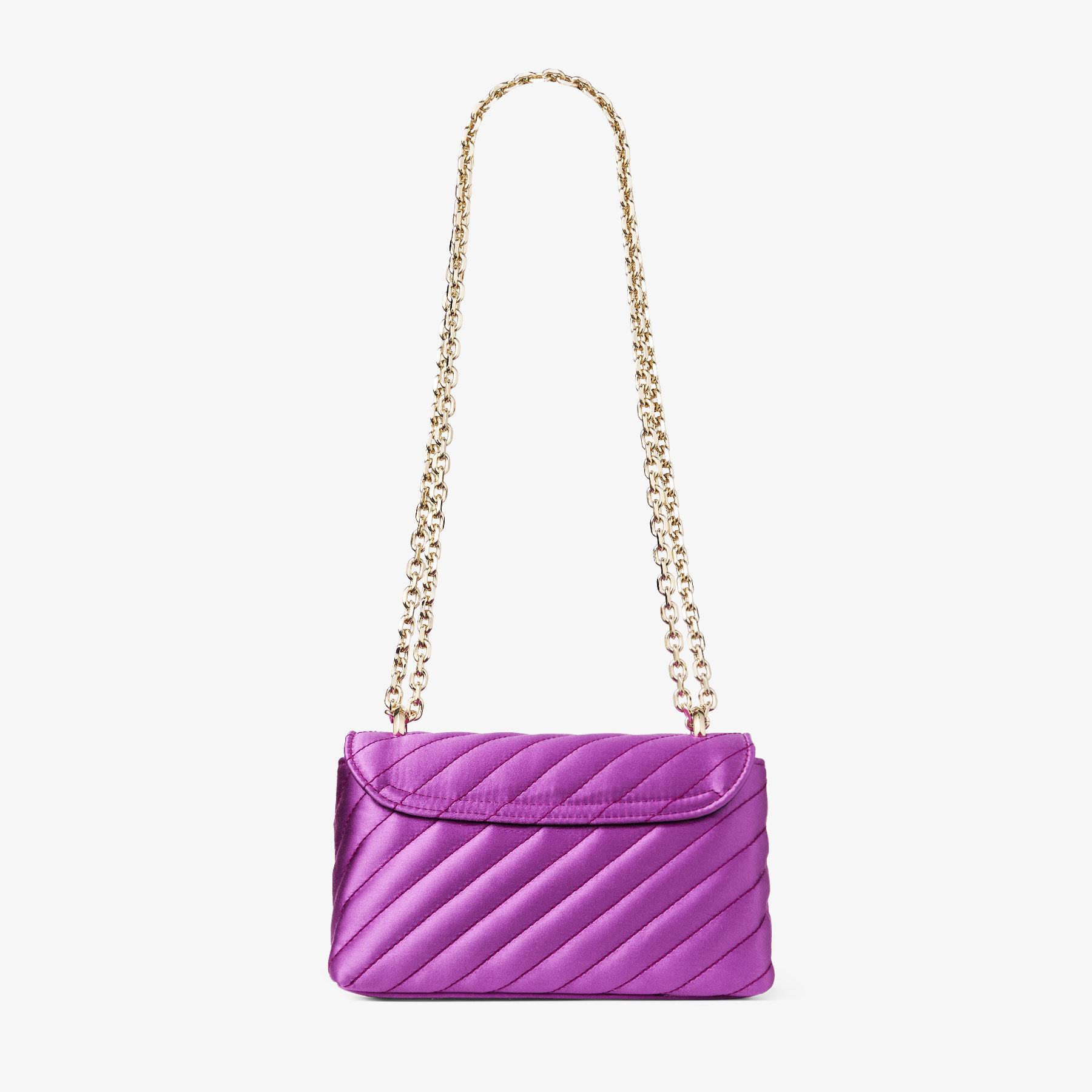 Curve Cross Body Small | Borsa a tracolla in raso trapuntato viola ...