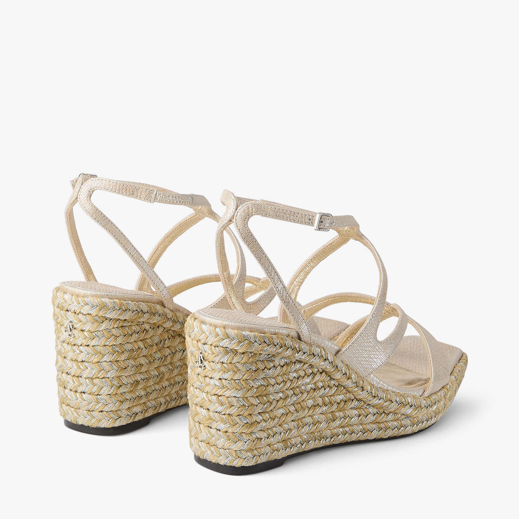 Ayla 85 | Gold Metallic Leather Wedge | JIMMY CHOO