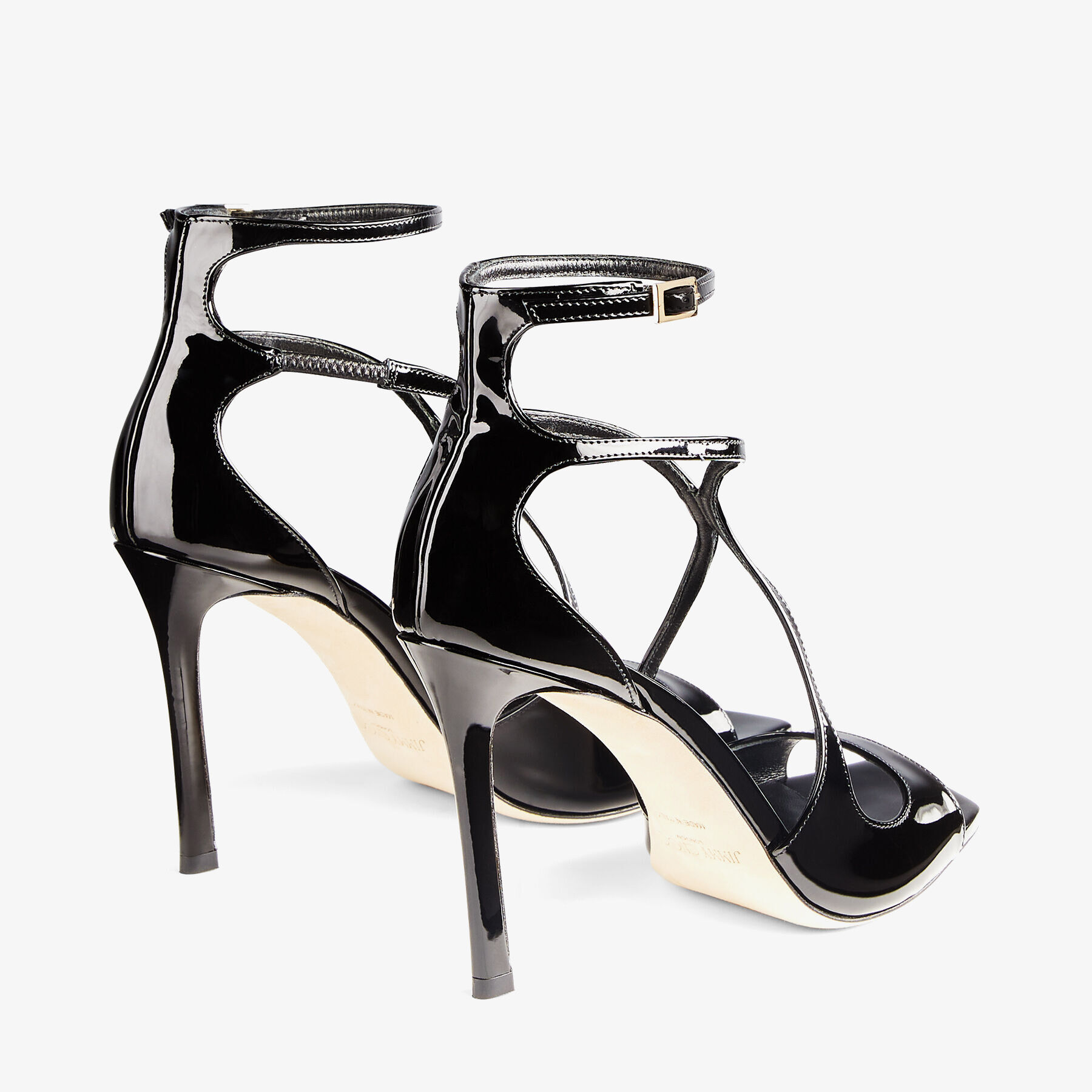 Black Patent Leather Sandals | AZIA 95 | Spring 2022 Collection | JIMMY ...