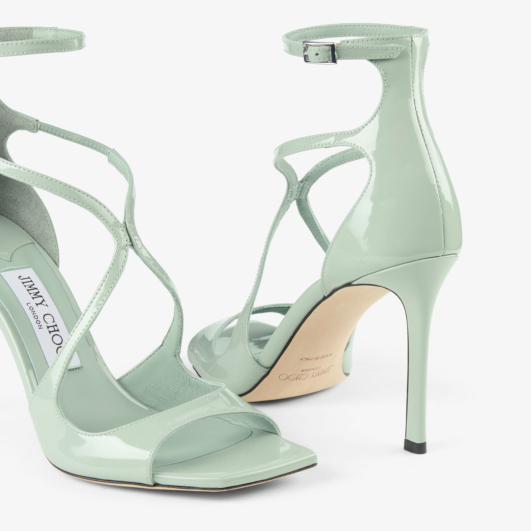 Azia 95 | Verde Patent Leather Sandals | JIMMY CHOO