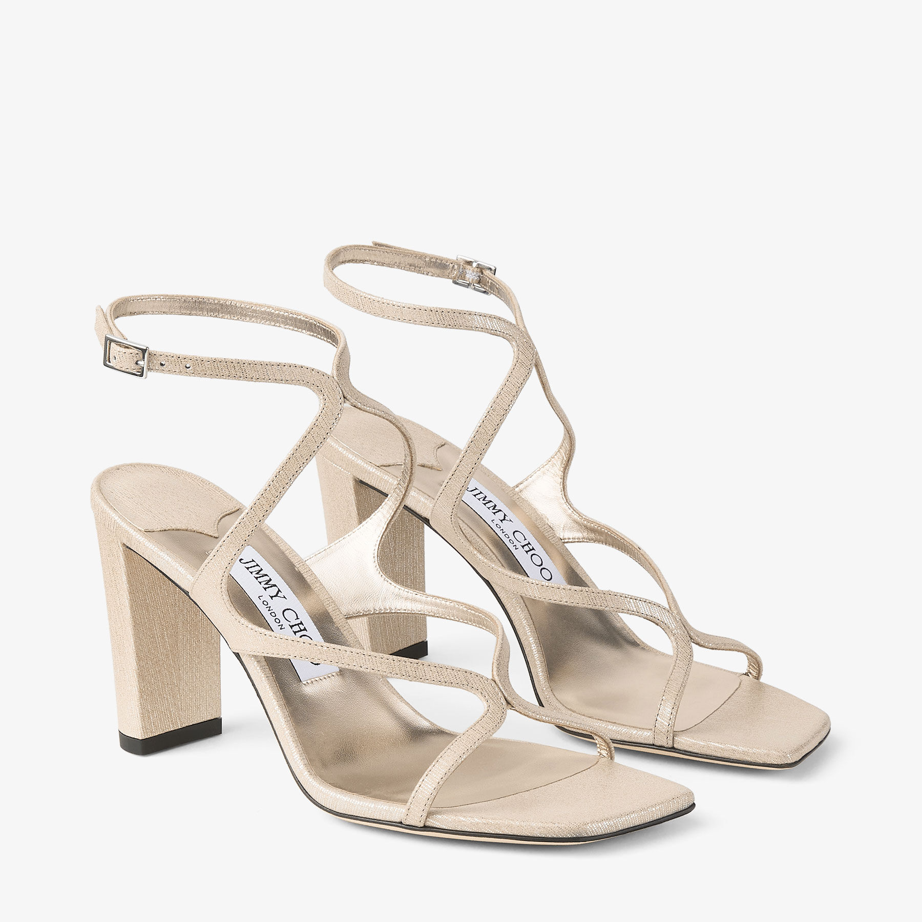 Azie 85 | Soft Gold Nappa Leather Sandals | JIMMY CHOO