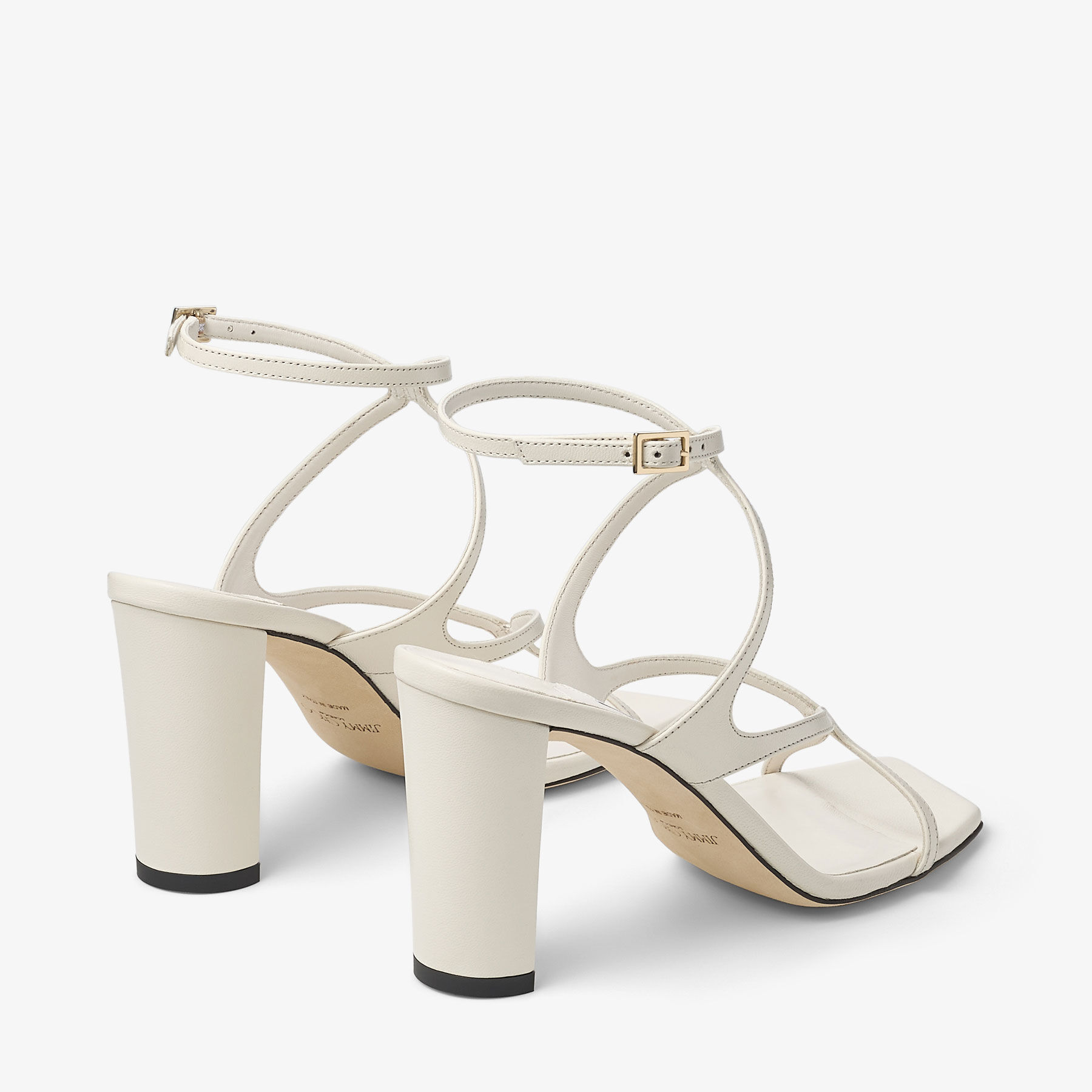 Azie 85|Latte Nappa Leather Sandals| JIMMY CHOO