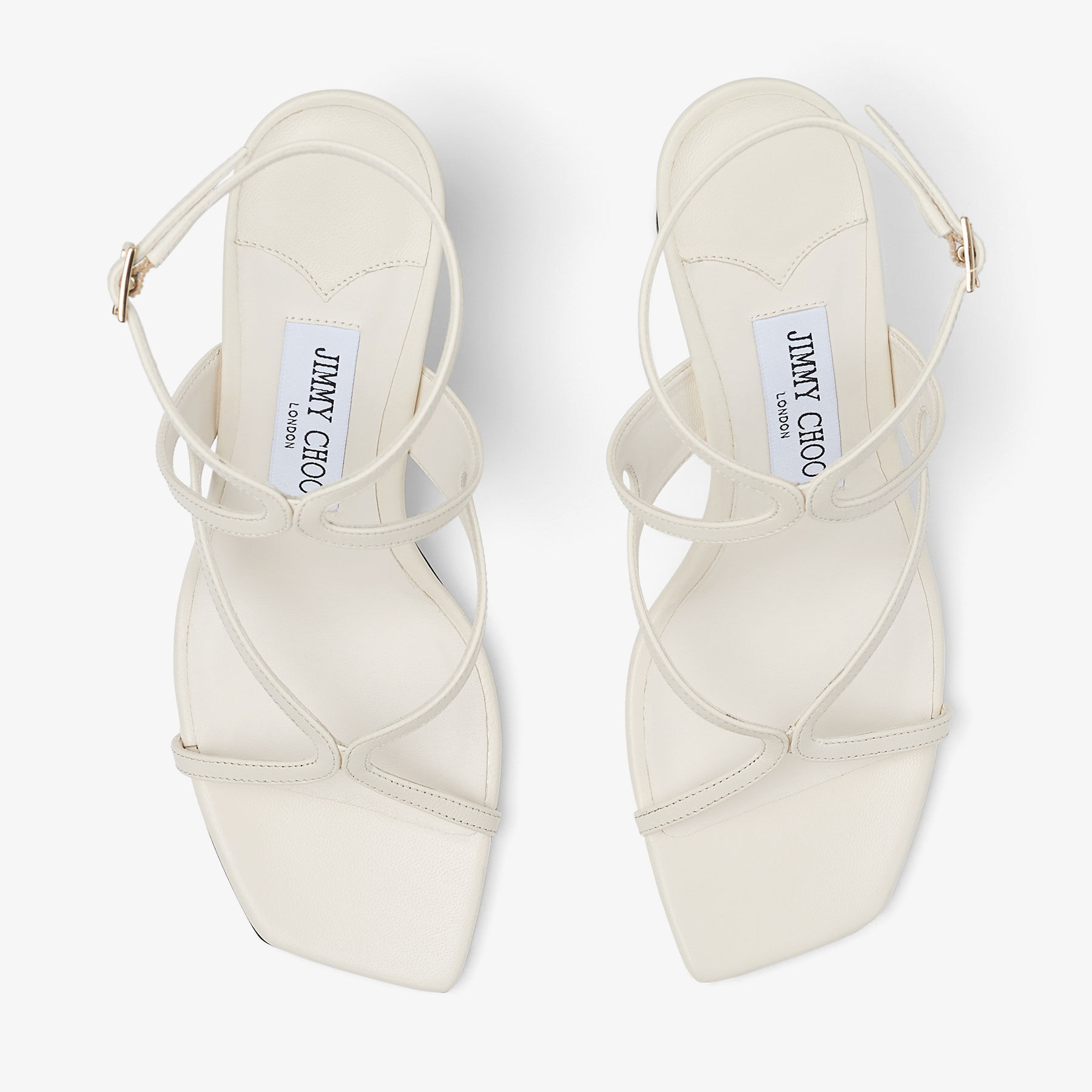 Azie 85|Latte Nappa Leather Sandals| JIMMY CHOO
