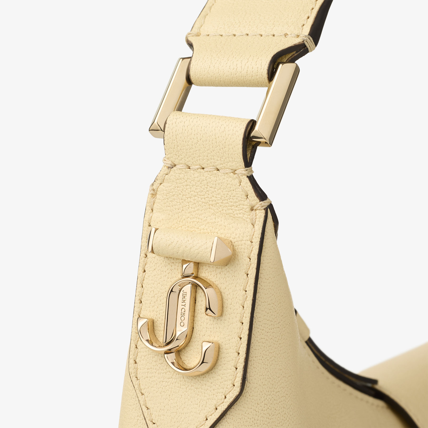 Bar Hobo S | Buttermilk Biker Leather Shoulder Bag | JIMMY CHOO