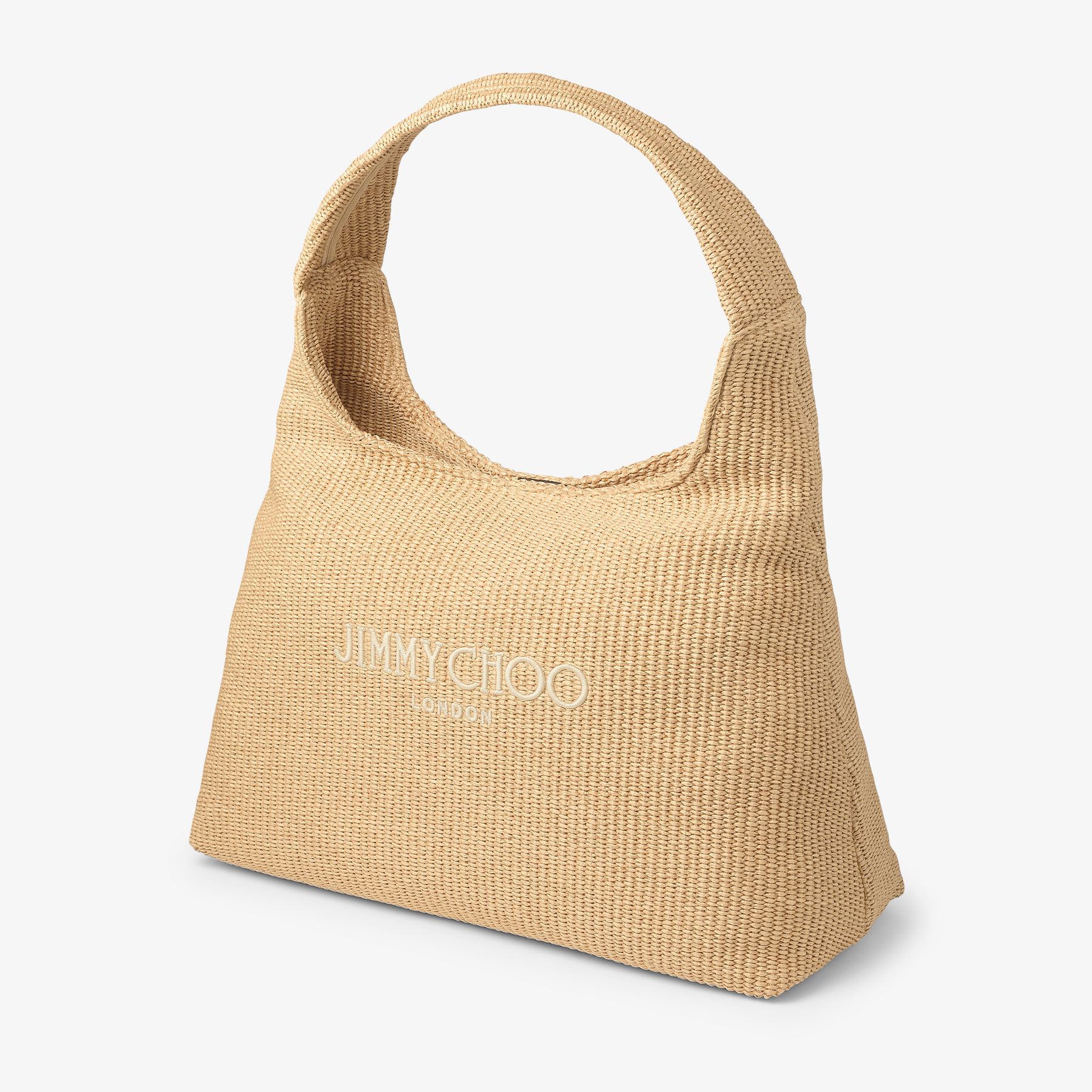 Beach Diamond Hobo L | Natural Raffia Shoulder Bag | JIMMY CHOO