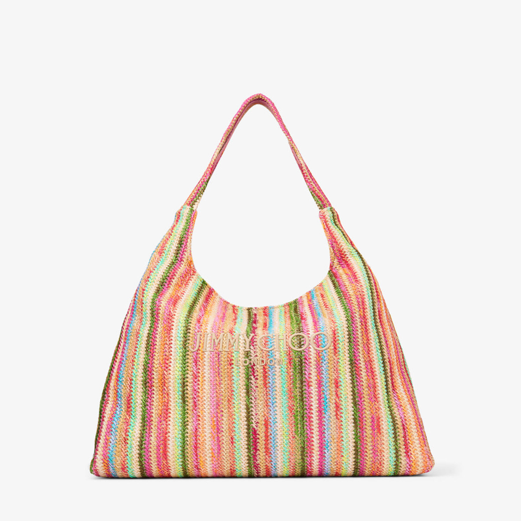 Diamond Hobo da spiaggia L | Borsa a spalla in rafia écru a righe ...