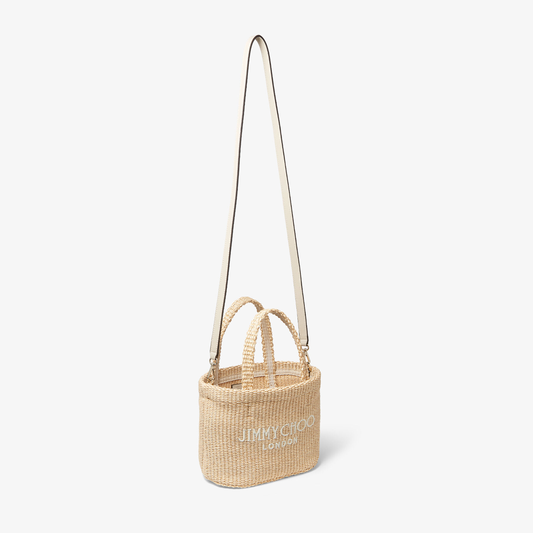 Beach Tote E/W Mini | Natural Raffia Embroidered Mini Tote Bag | JIMMY ...