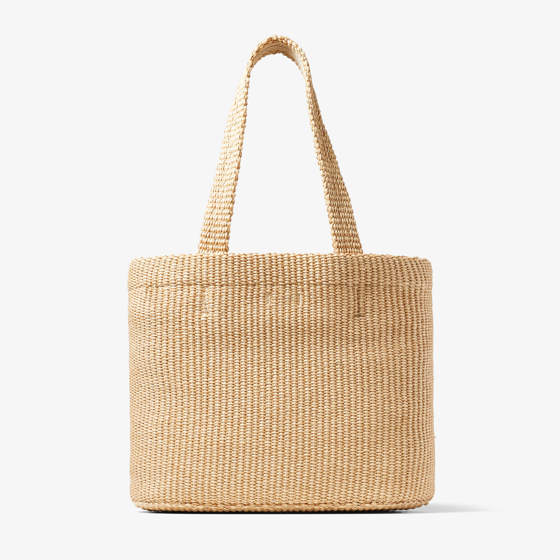 Beach Tote E/W M | Natural/Latte Raffia Embroidered Tote Bag | JIMMY CHOO