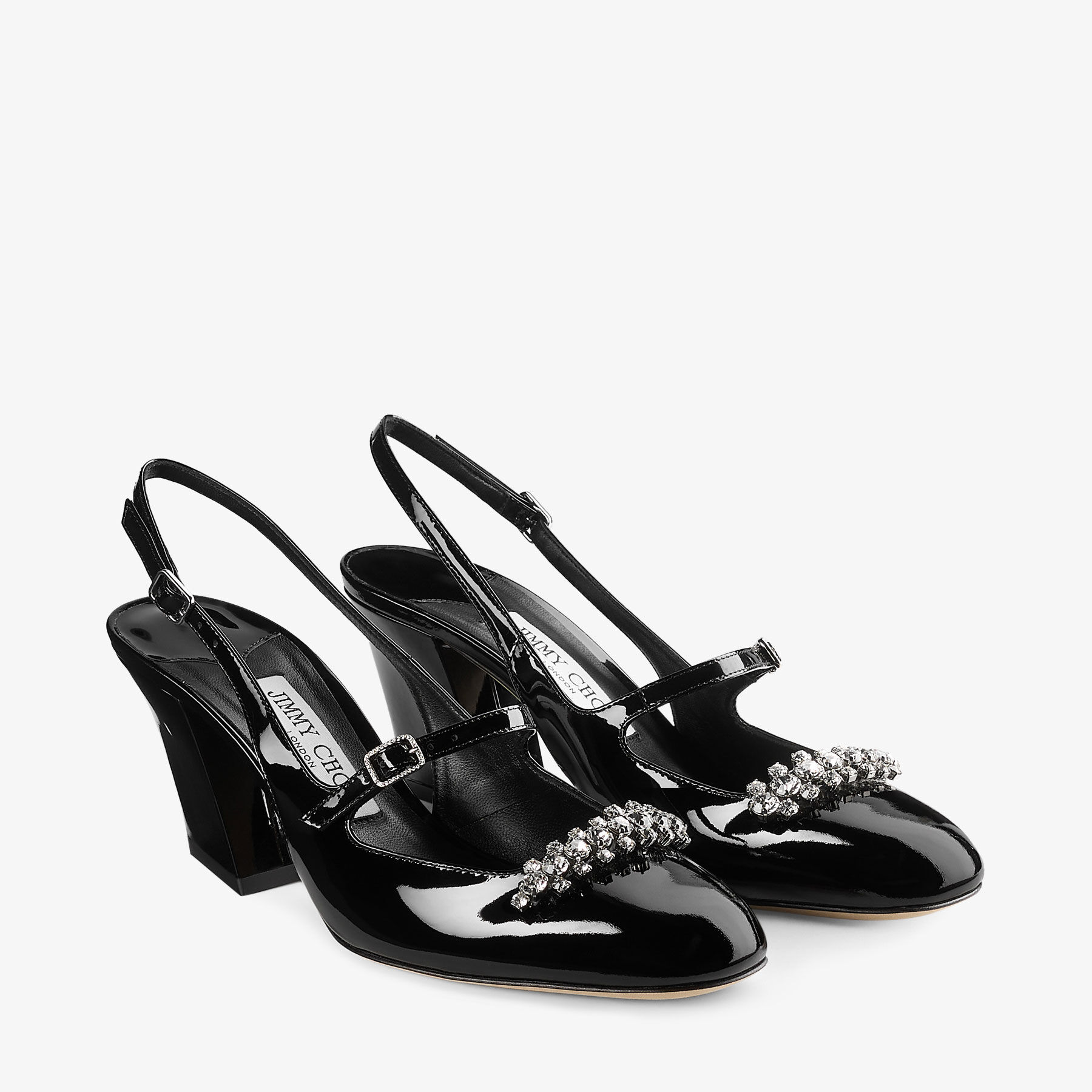 Belinda Sling Back 70 | Black Patent Leather Slingbacks | JIMMY CHOO