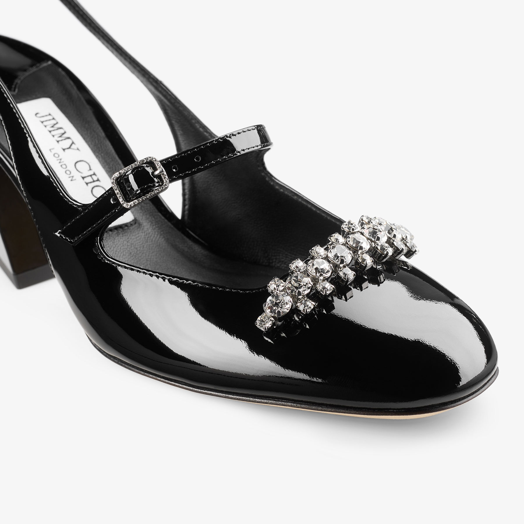 Belinda Sling Back 70 | Black Patent Leather Slingbacks | JIMMY CHOO