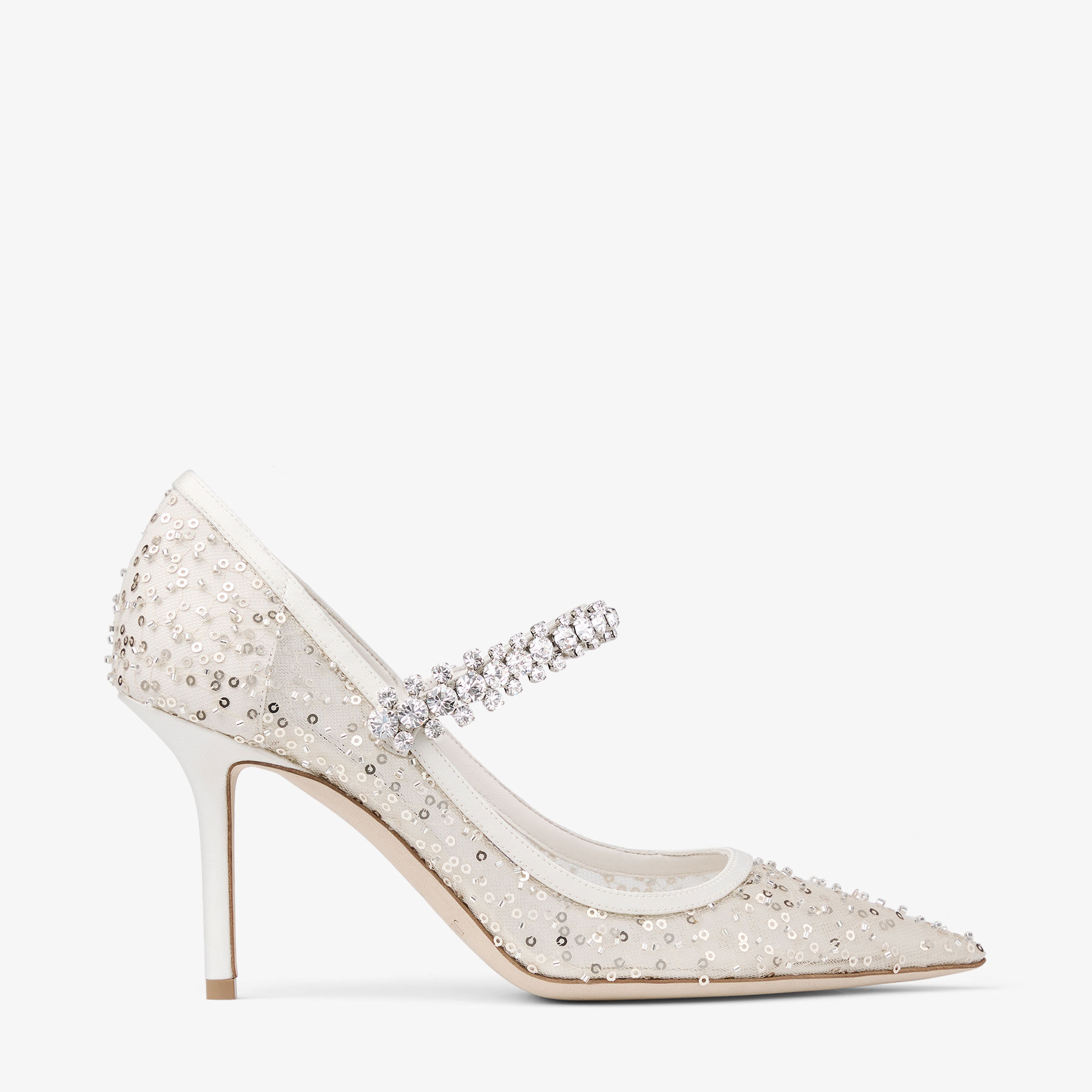Bing Pump 85 | Ivory Beaded Mesh Pumps | JIMMY CHOO AU