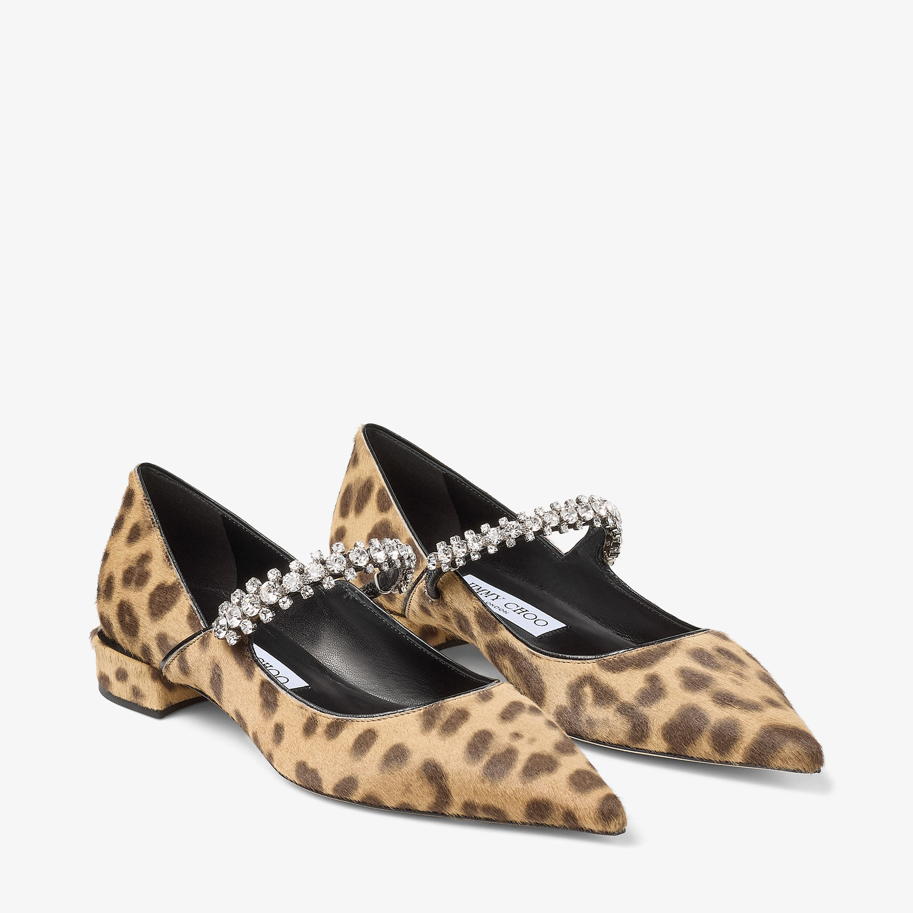 Bing Pump Flat| Natural Leopard Print Pony Flats | JIMMY CHOO