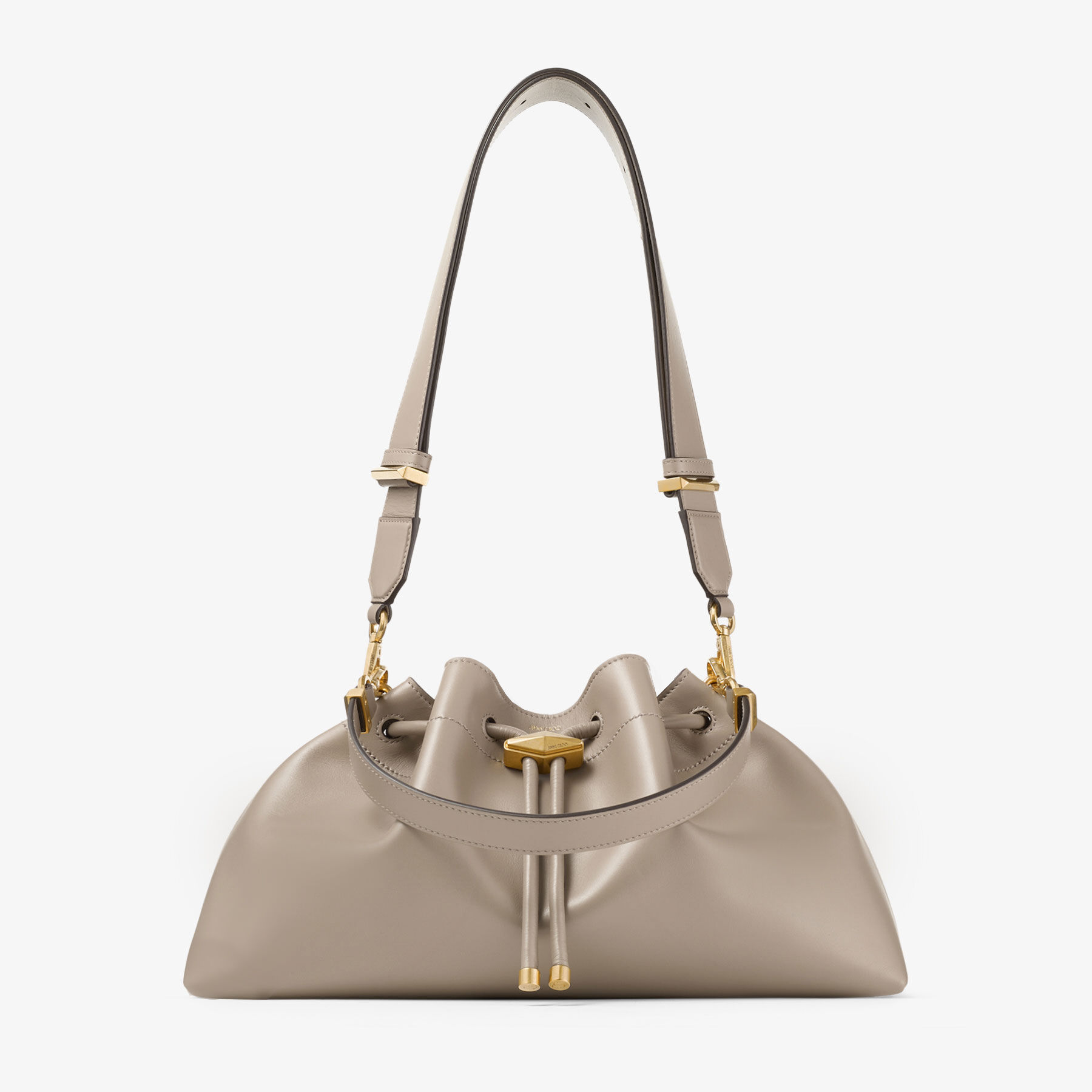 Cinch M | Bolso de mano en piel de color topo | JIMMY CHOO