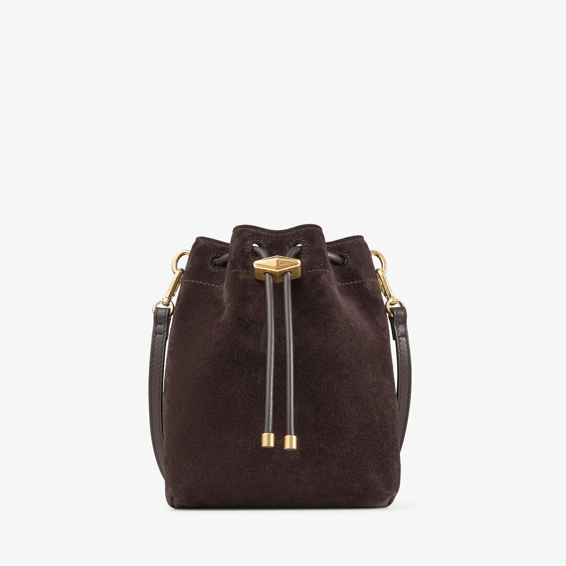 Cinch North-South Mini | Coffee Suede Mini Bag | JIMMY CHOO