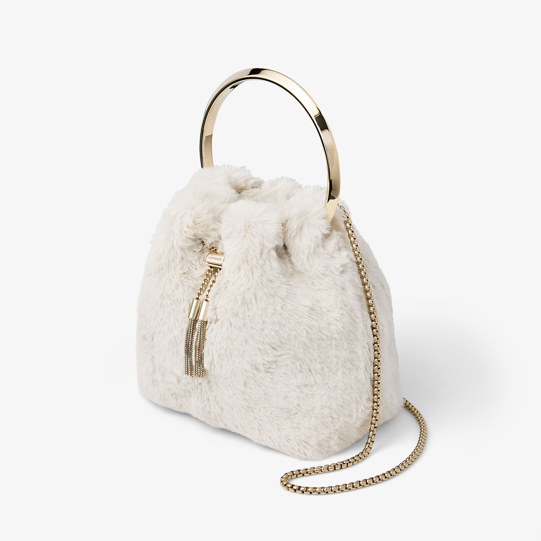 Bon Bon | Latte Faux Fur Mini Bag | JIMMY CHOO