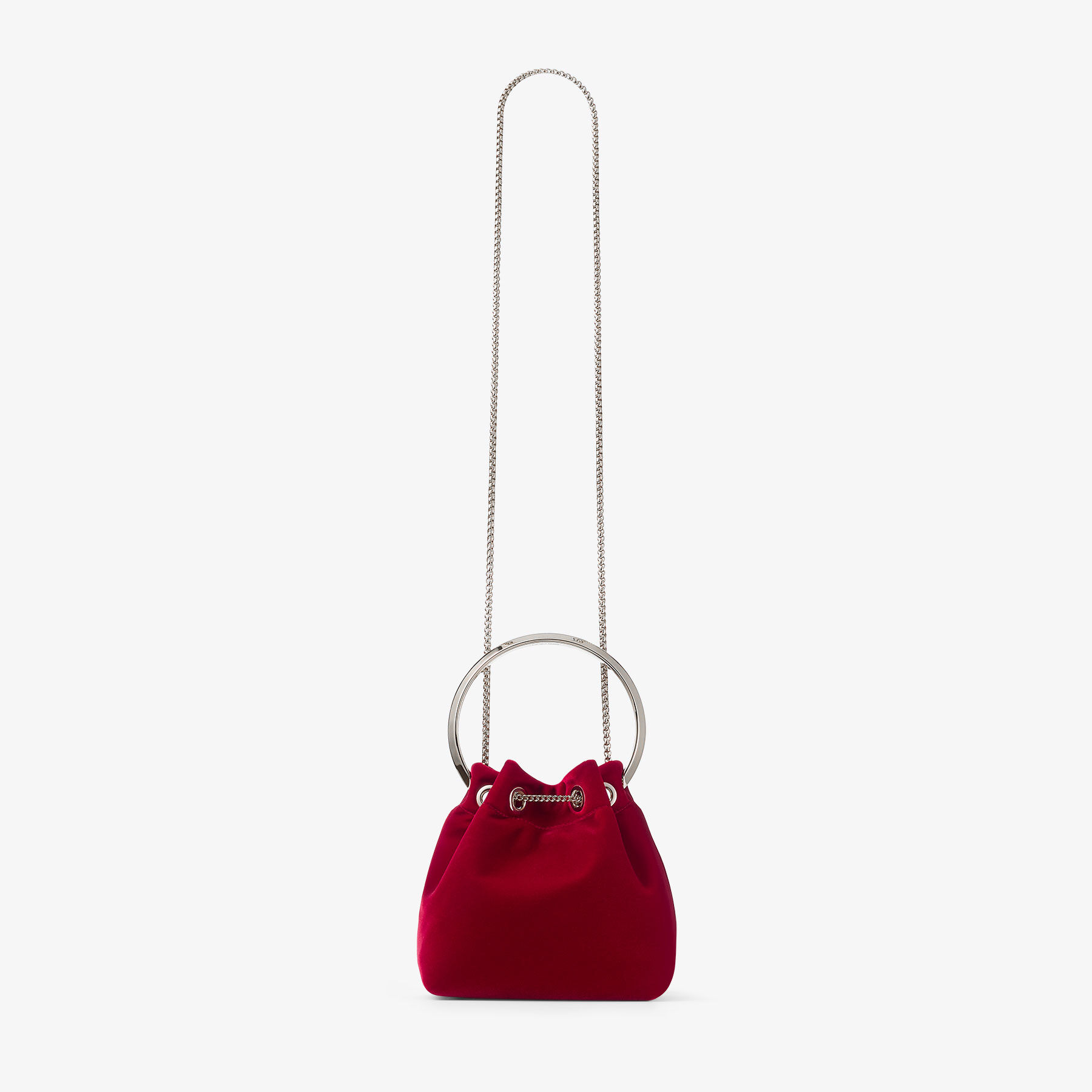 Bon Bon | Ruby Red Velvet Bag | JIMMY CHOO AU
