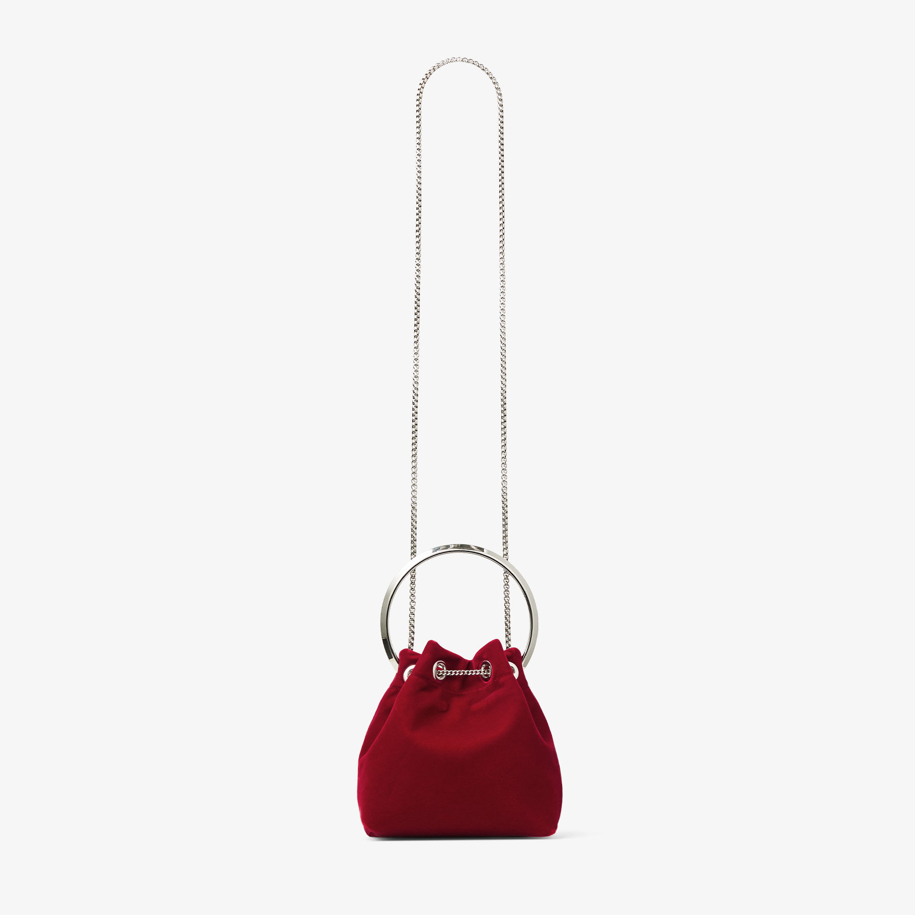 Bon Bon | Ruby Red Velvet Bag | JIMMY CHOO