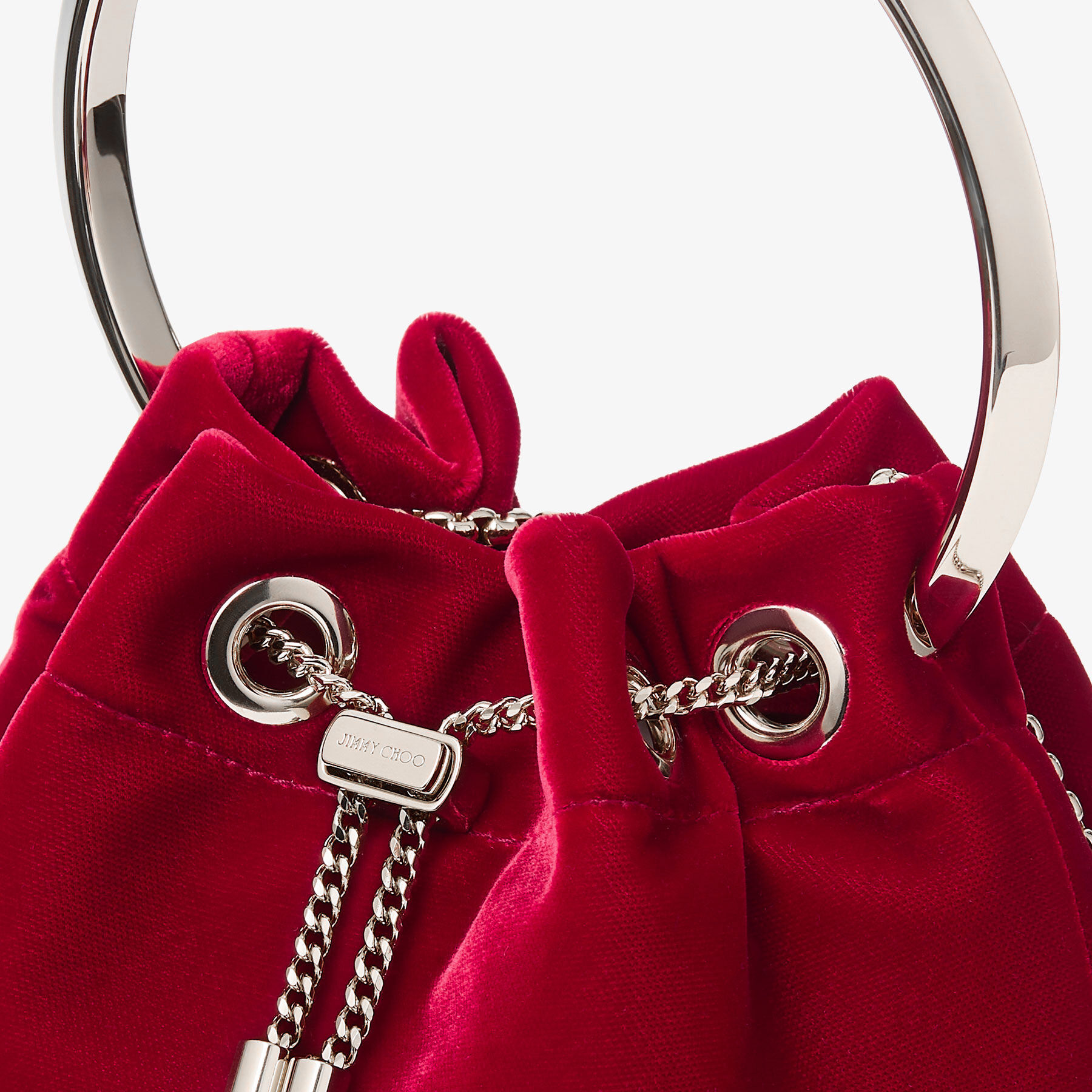 Bon Bon | Ruby Red Velvet Bag | JIMMY CHOO AU