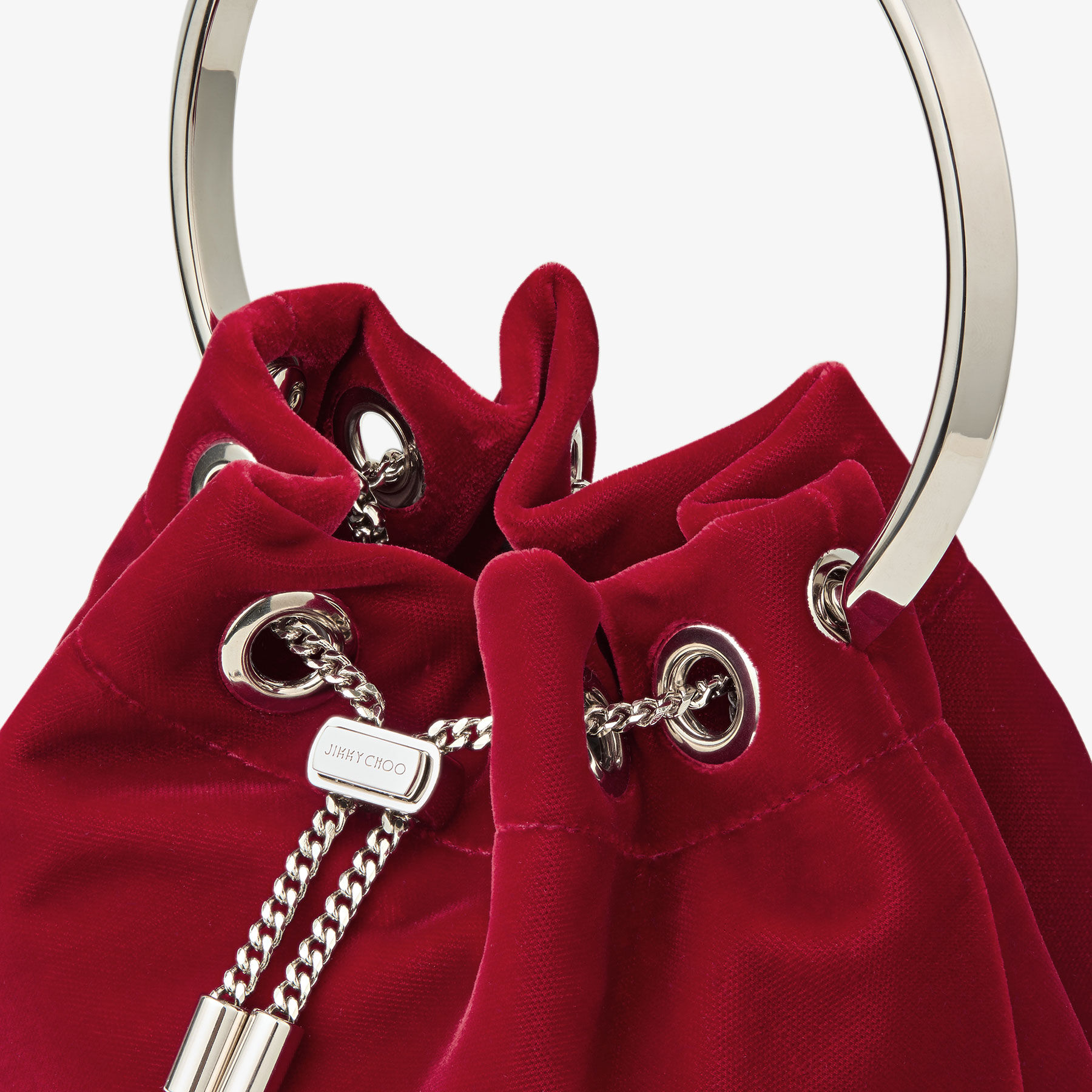 Bon Bon | Ruby Red Velvet Bag | JIMMY CHOO