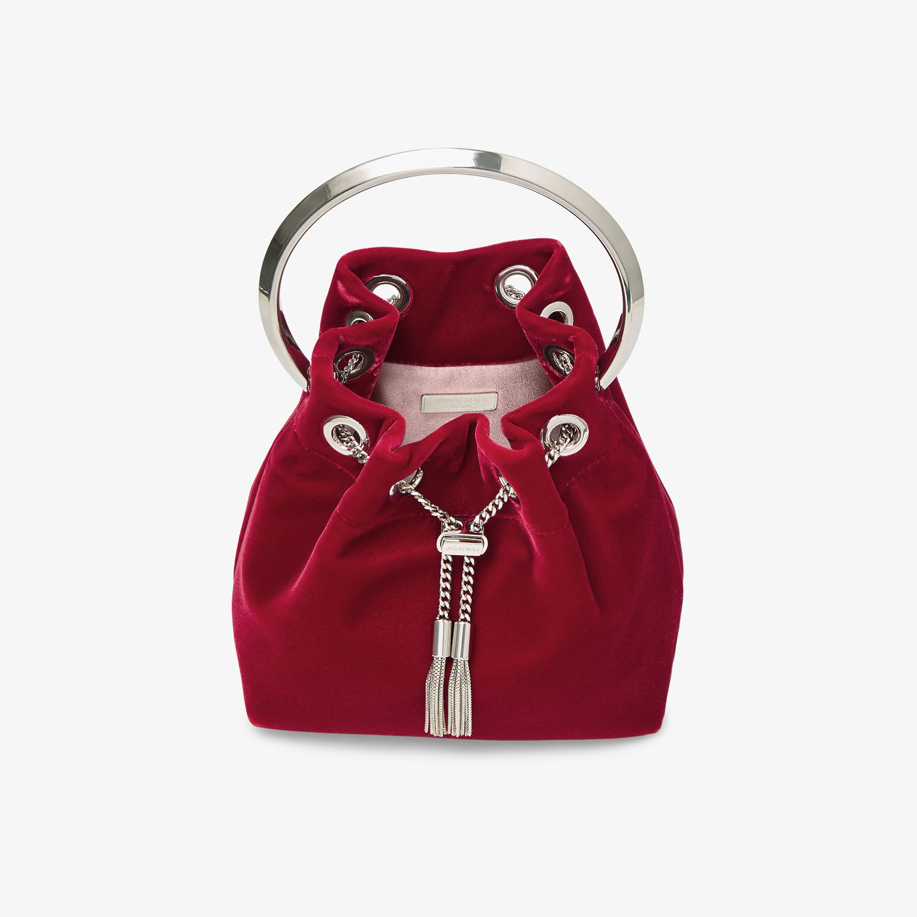 Bon Bon | Ruby Red Velvet Bag | JIMMY CHOO