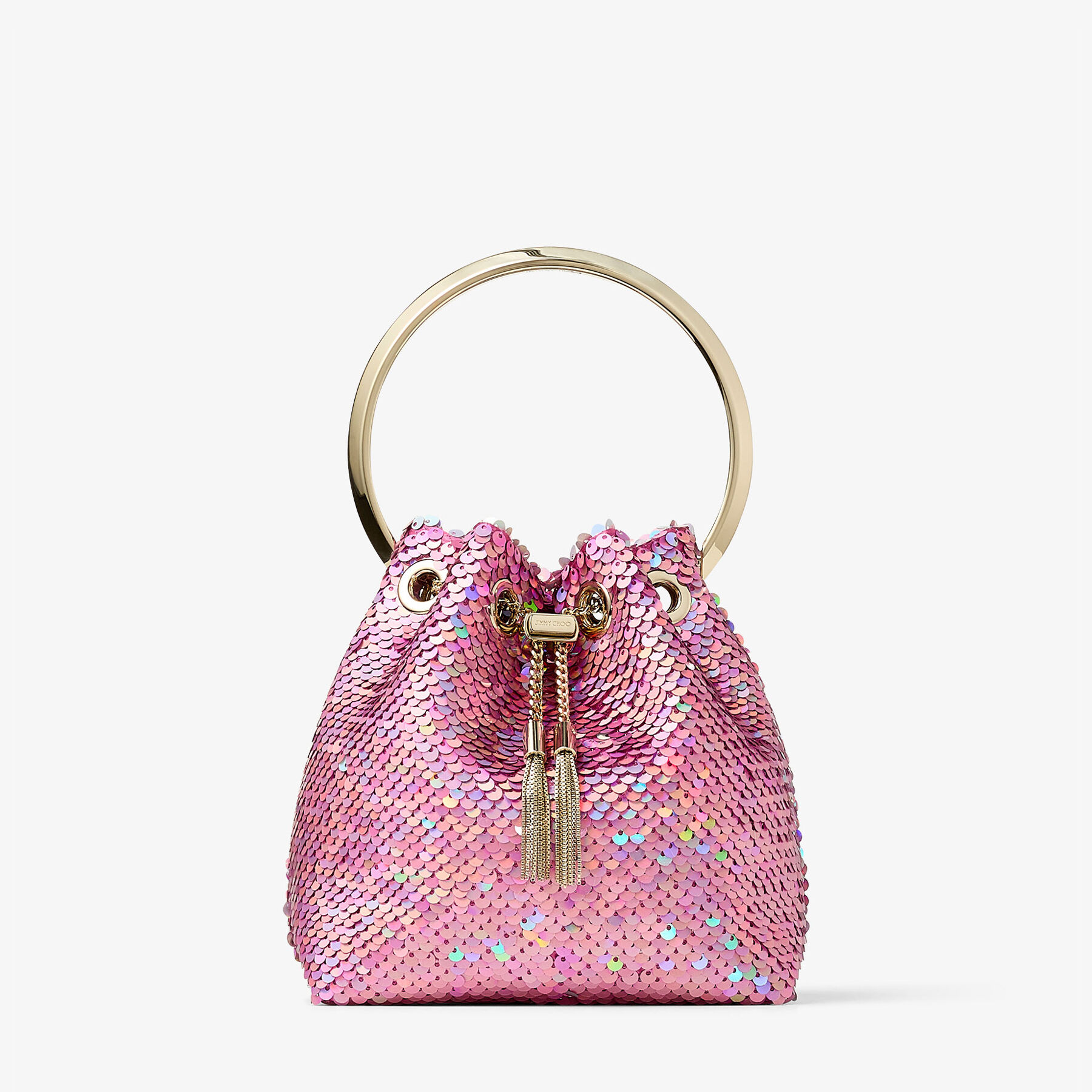Bon Bon|Pink Mix Sequin Fabric Bag| JIMMY CHOO