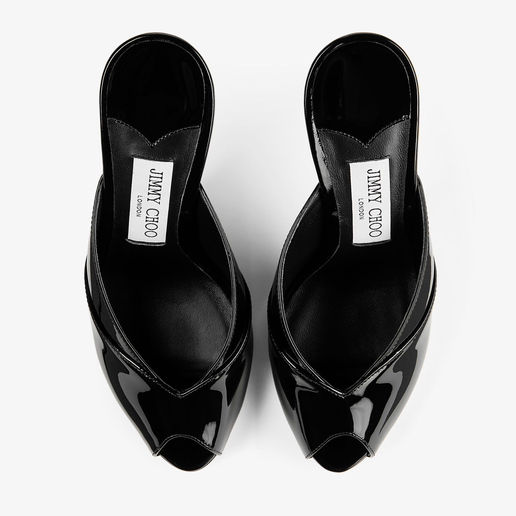 Brigitte Mule 100 | Lackleder-Pantoletten in Schwarz | JIMMY CHOO