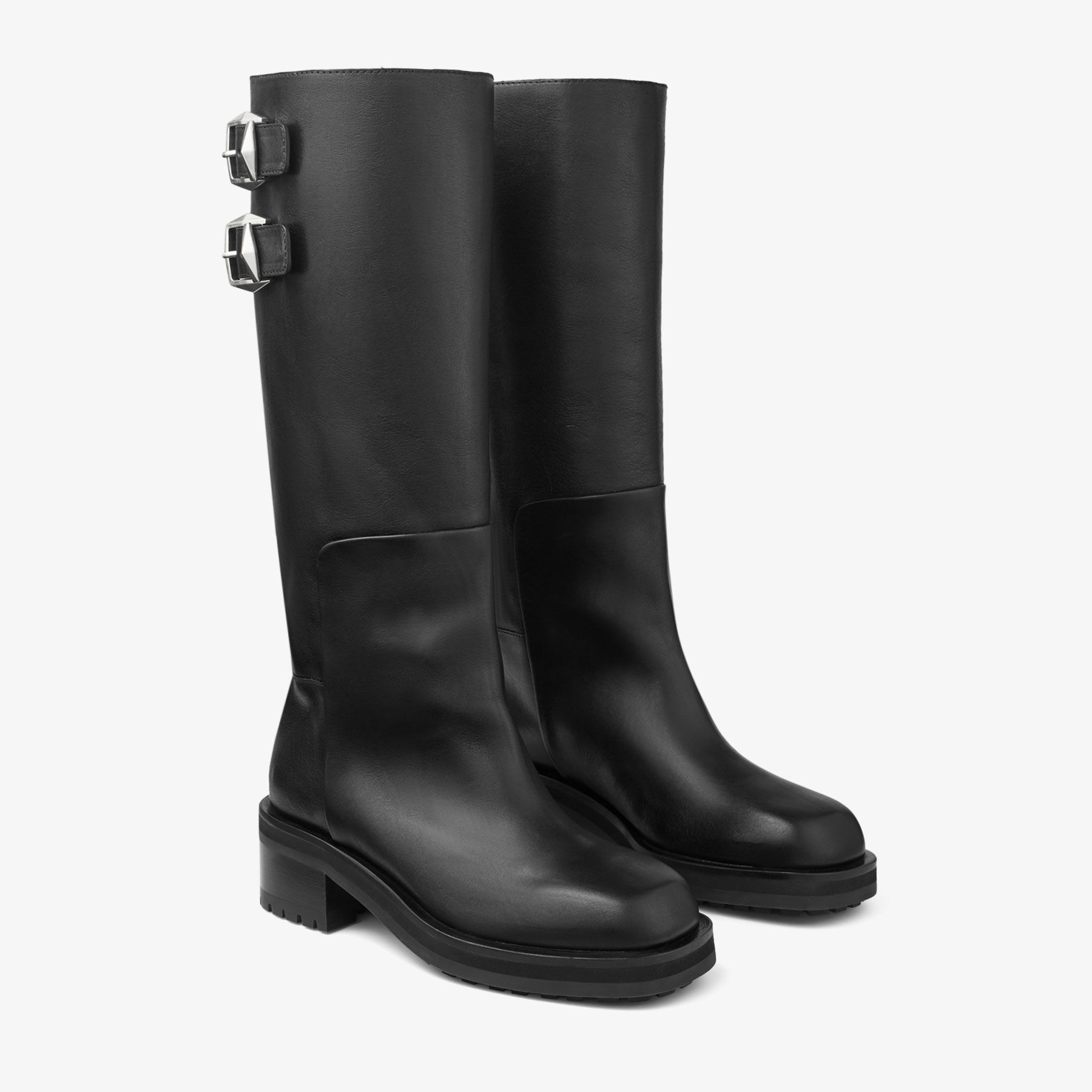 Brooklyn Knee Boot 50 | Black Leather Knee-High Boots | JIMMY CHOO