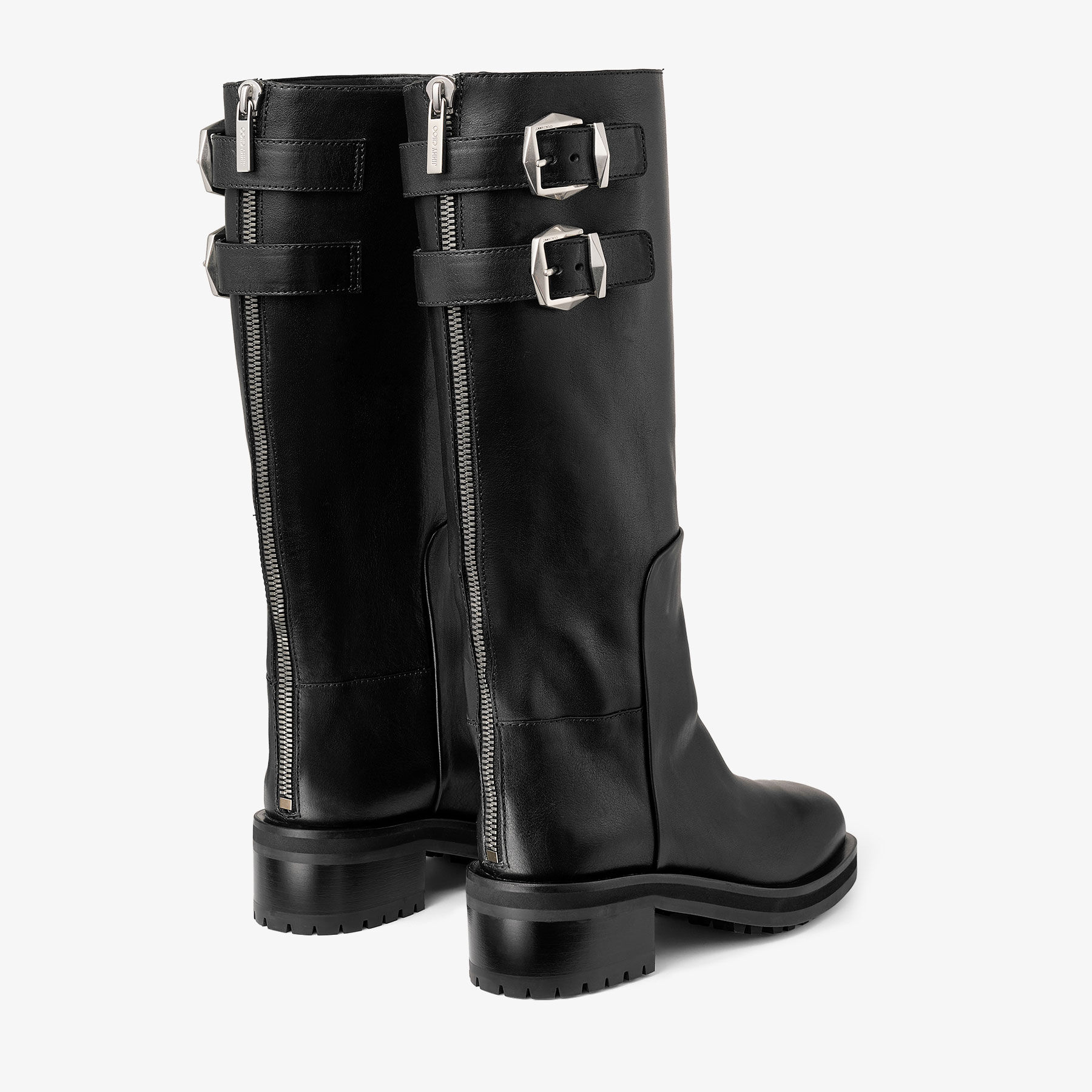 Brooklyn Knee Boot 50 | Black Leather Knee-High Boots | JIMMY CHOO