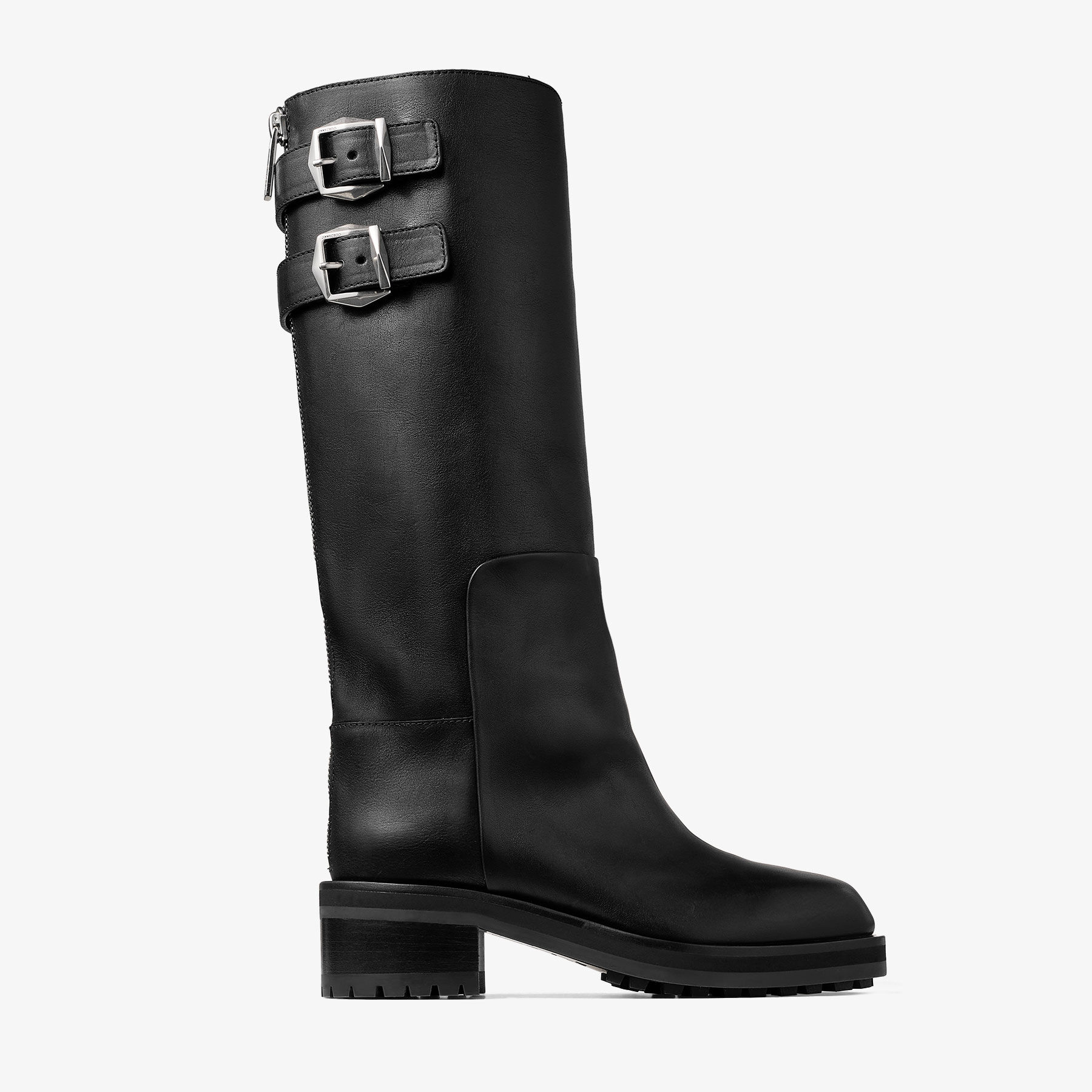 Brooklyn Knee Boot 50 | Black Leather Knee-High Boots | JIMMY CHOO