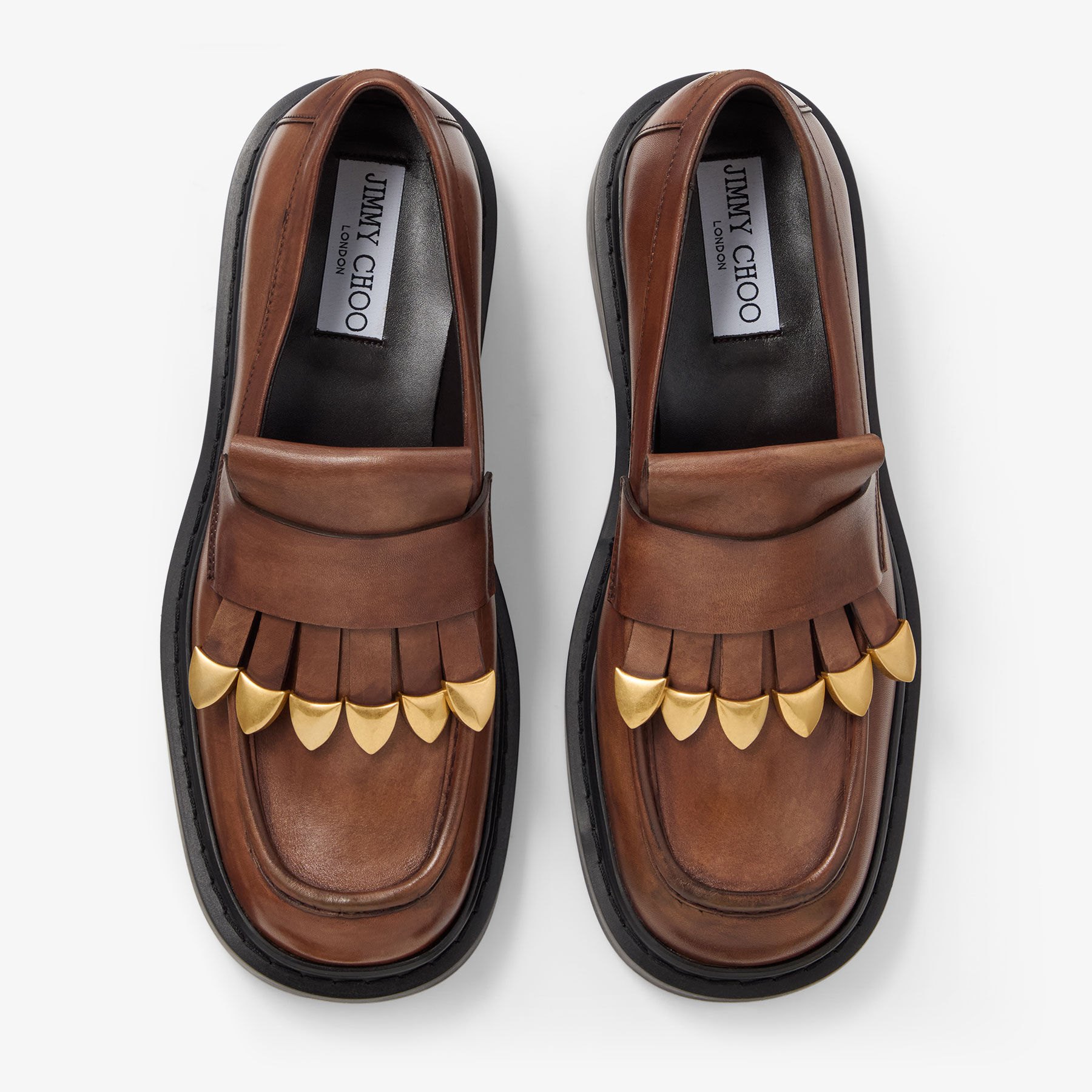 Buff Tassel Loafer | Mocha Burnished Leather Loafers with Tassels ...