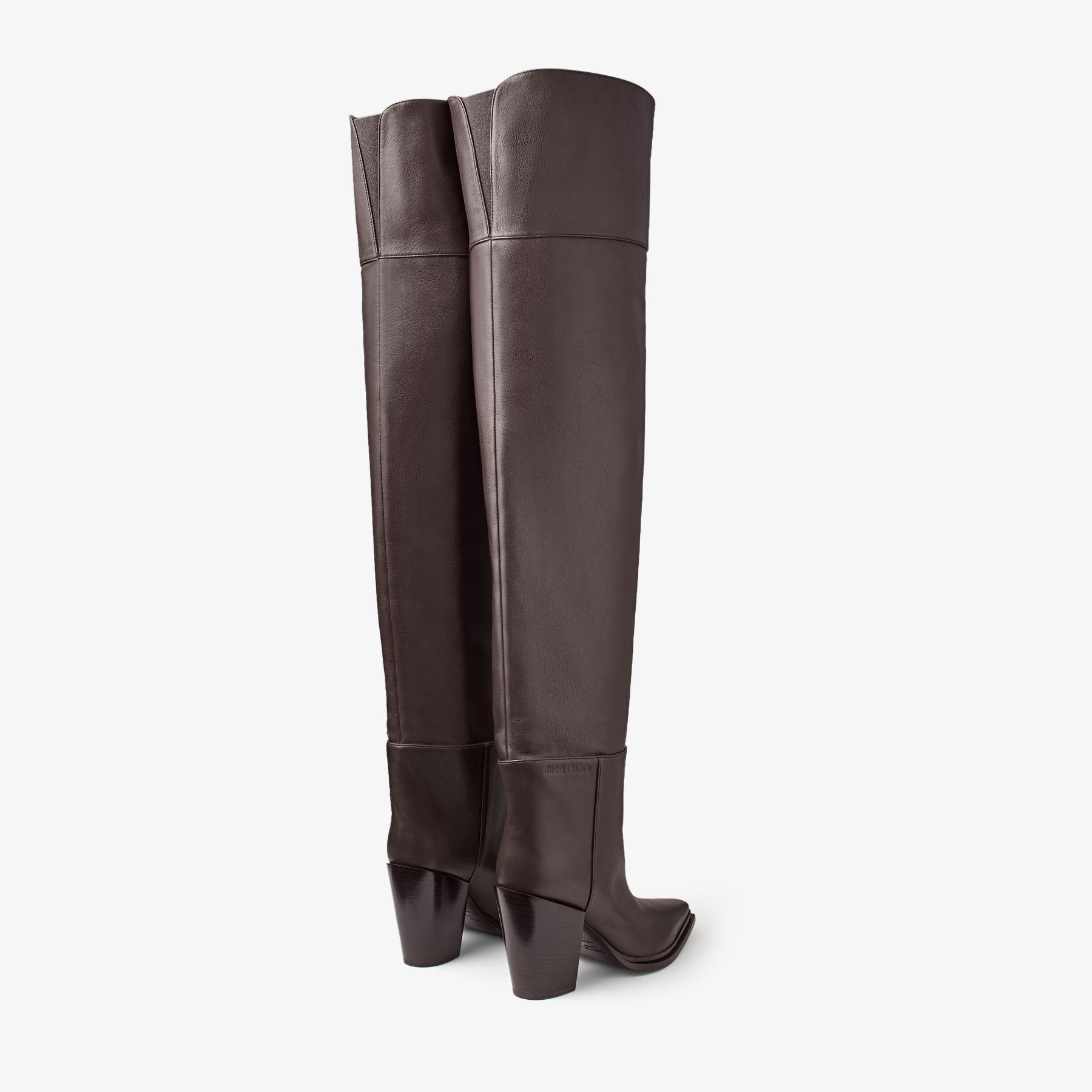 Cece Over The Knee 80 |Black Calf Leather Boot | JIMMY CHOO