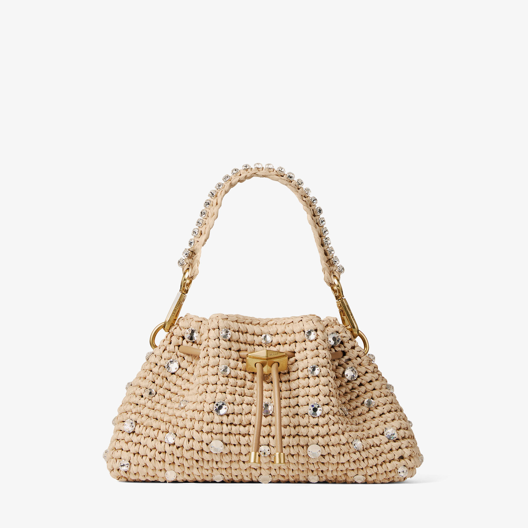 Cinch S | Natural Woven Raffia Shoulder Bag | JIMMY CHOO NZ