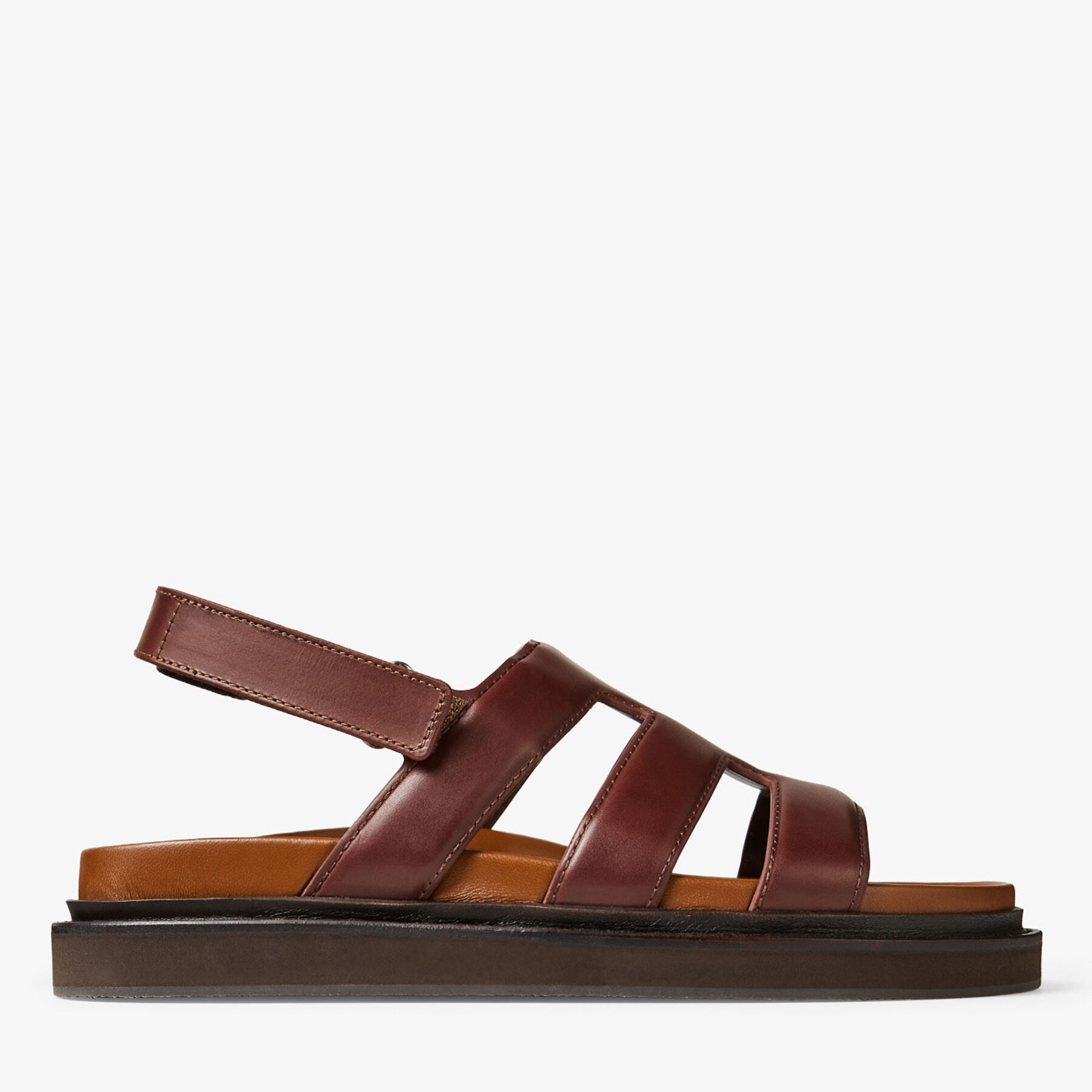 Cove Sandal | Chestnut Waxed Calf Leather Sandals | JIMMY CHOO