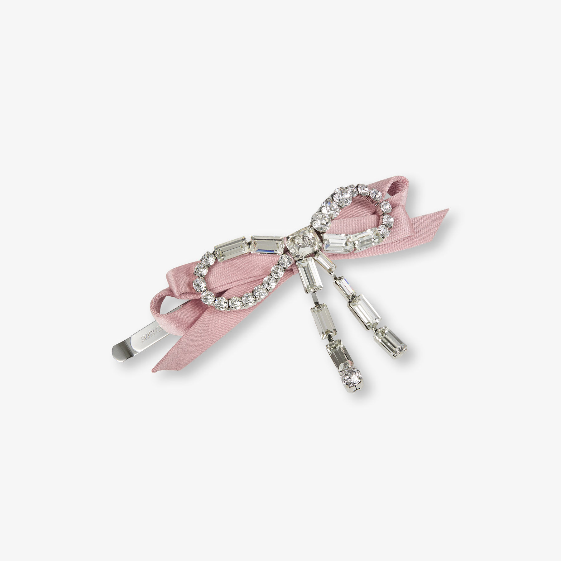 Crystal Bow Slide | Rose Metal Hair Slide with Satin and Crystal Bows ...