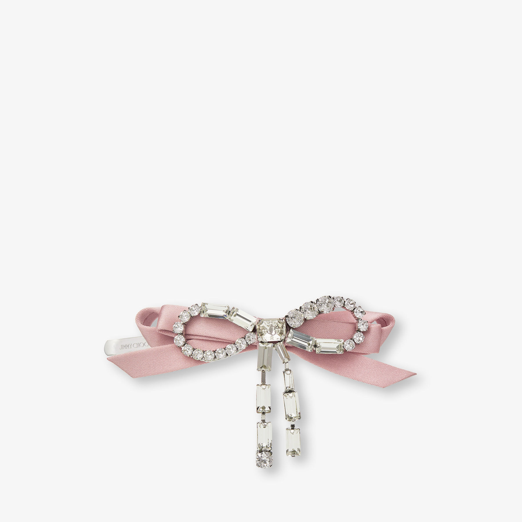 Crystal Bow Slide | Rose Metal Hair Slide with Satin and Crystal Bows ...