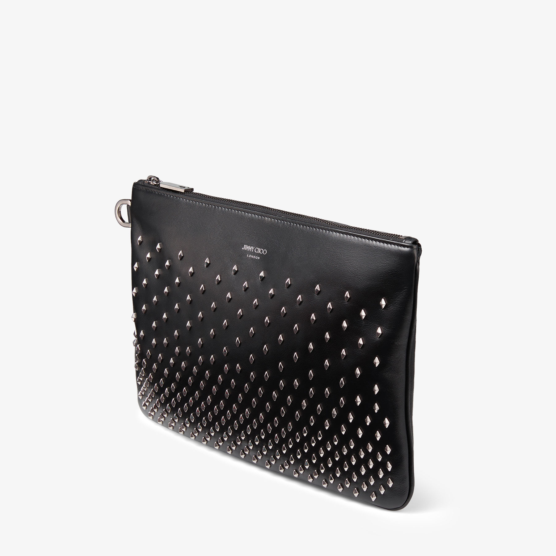 DEREK-N | Black Leather Clutch Bag with Studs | Summer Collection ...