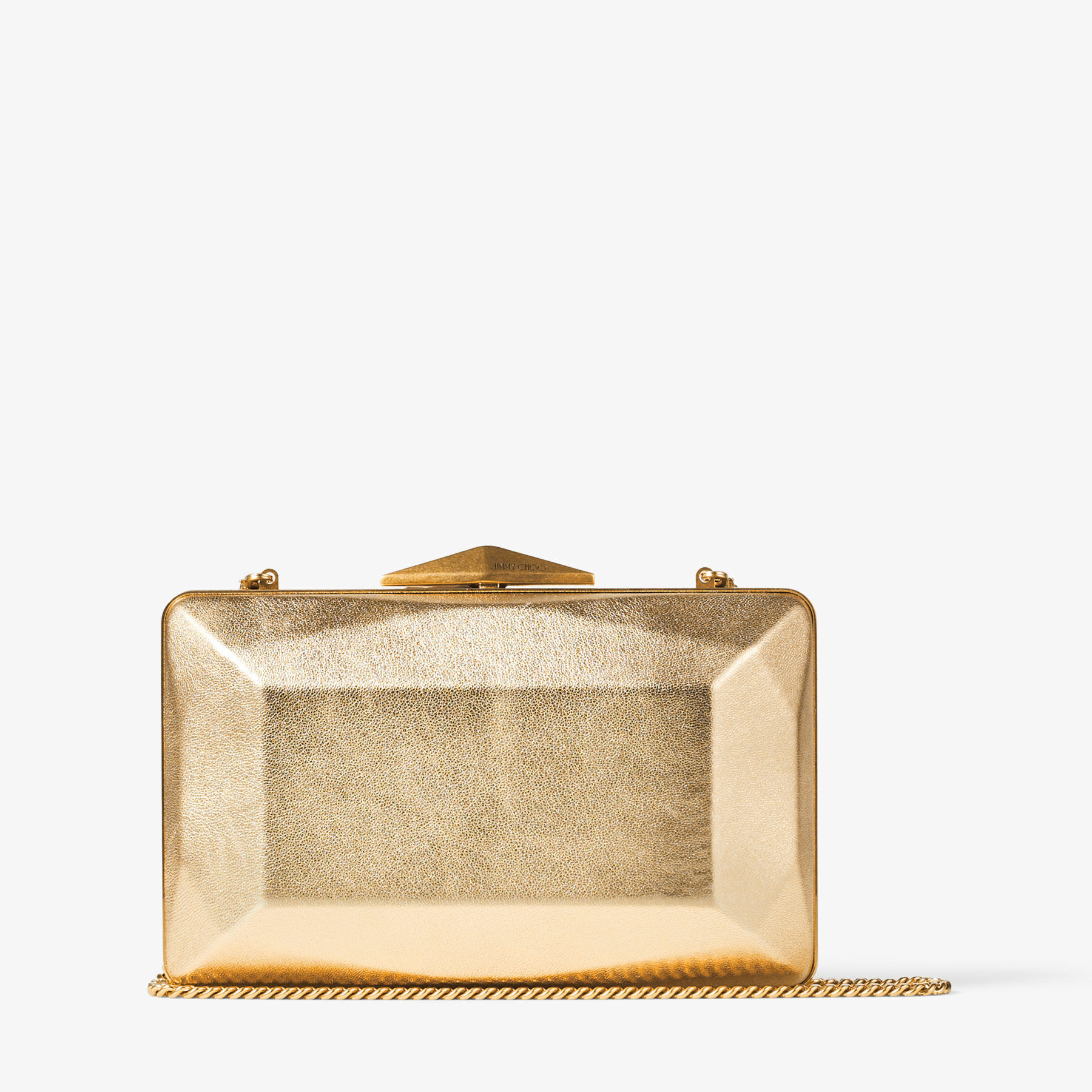 DIAMOND BOX CLUTCH | Gold Metallic Nappa Leather Box Clutch Bag ...