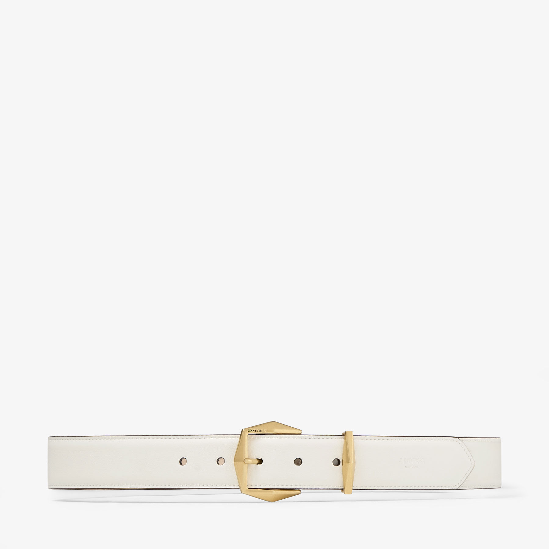 Diamond | Latte Leather Diamond Belt | JIMMY CHOO AU