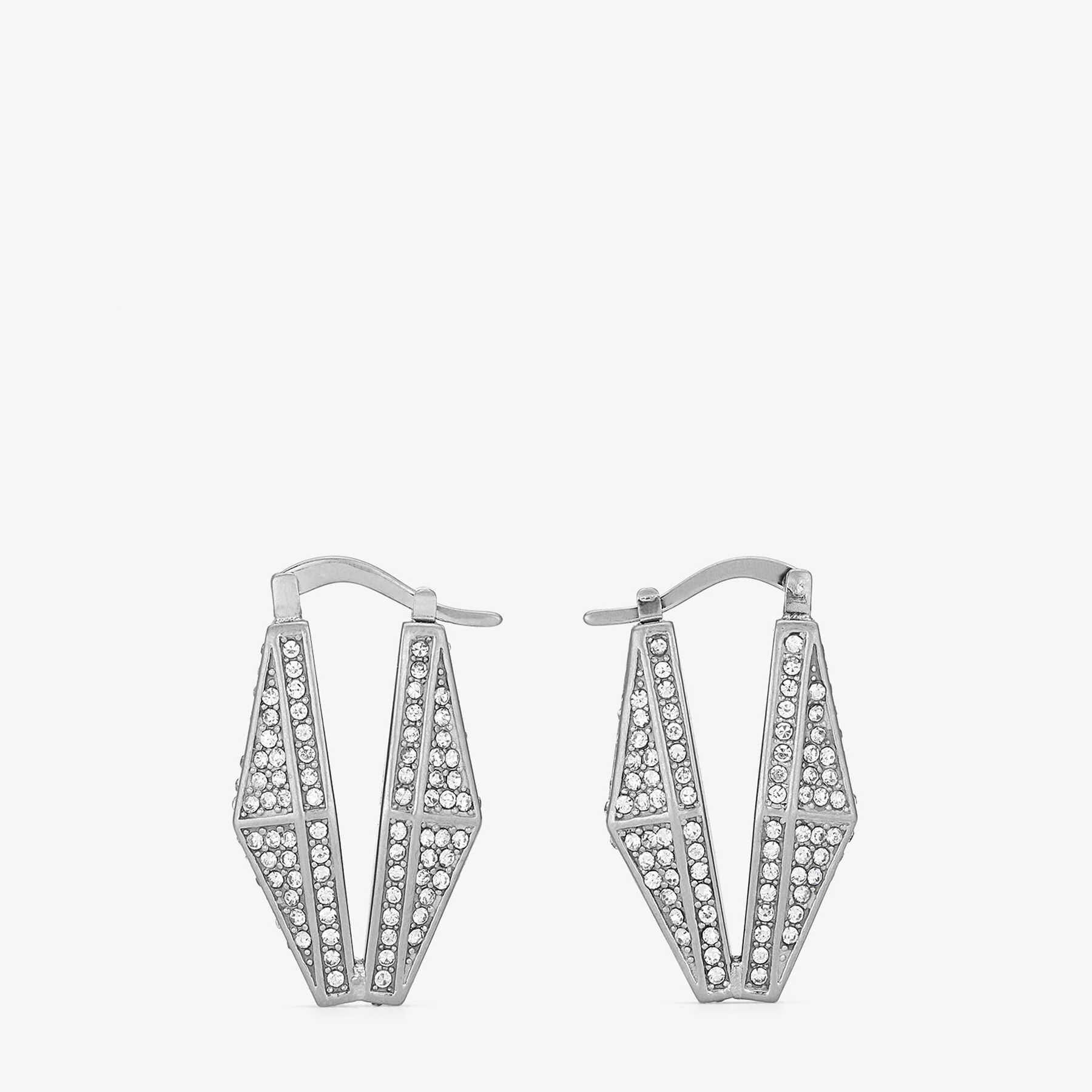 DIAMOND CHAIN EARRING | Silver-Finish Chain Earrings with Pave Crystals ...
