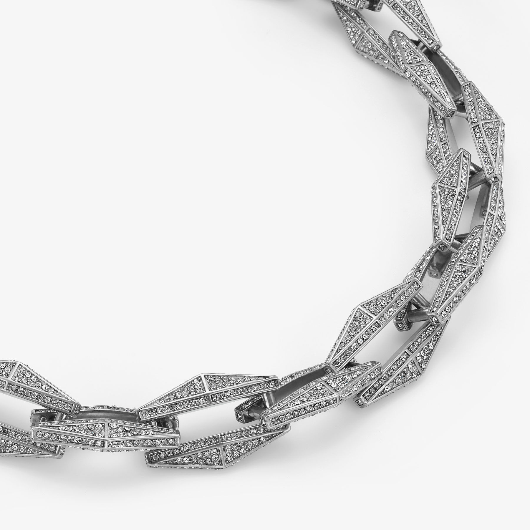 DIAMOND CHAIN NECKLACE | 密鑲水晶銀色鏈條項鏈 | 新品系列 | JIMMY CHOO