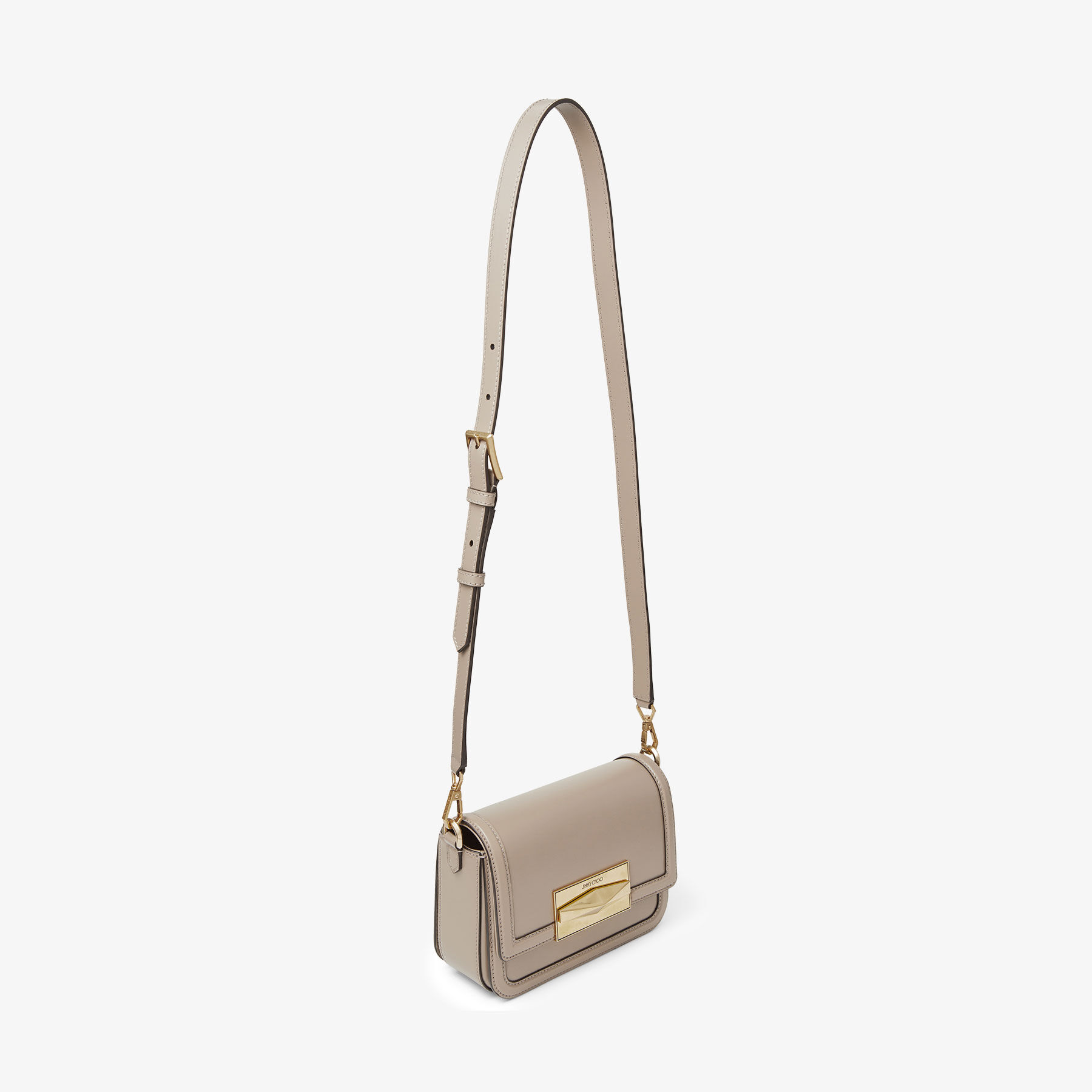 DIAMOND CROSSBODY | 褐灰色牛犊纹皮斜挎包 | 秋季系列 | JIMMY CHOO ROA