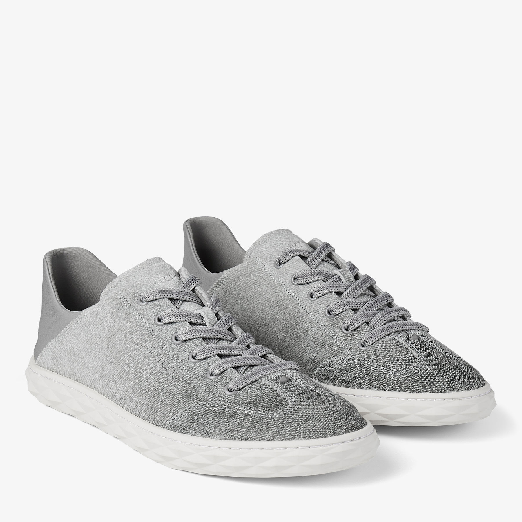 Diamond Flex C M | Dove Denim Suede Mix Low Top Trainers | JIMMY CHOO