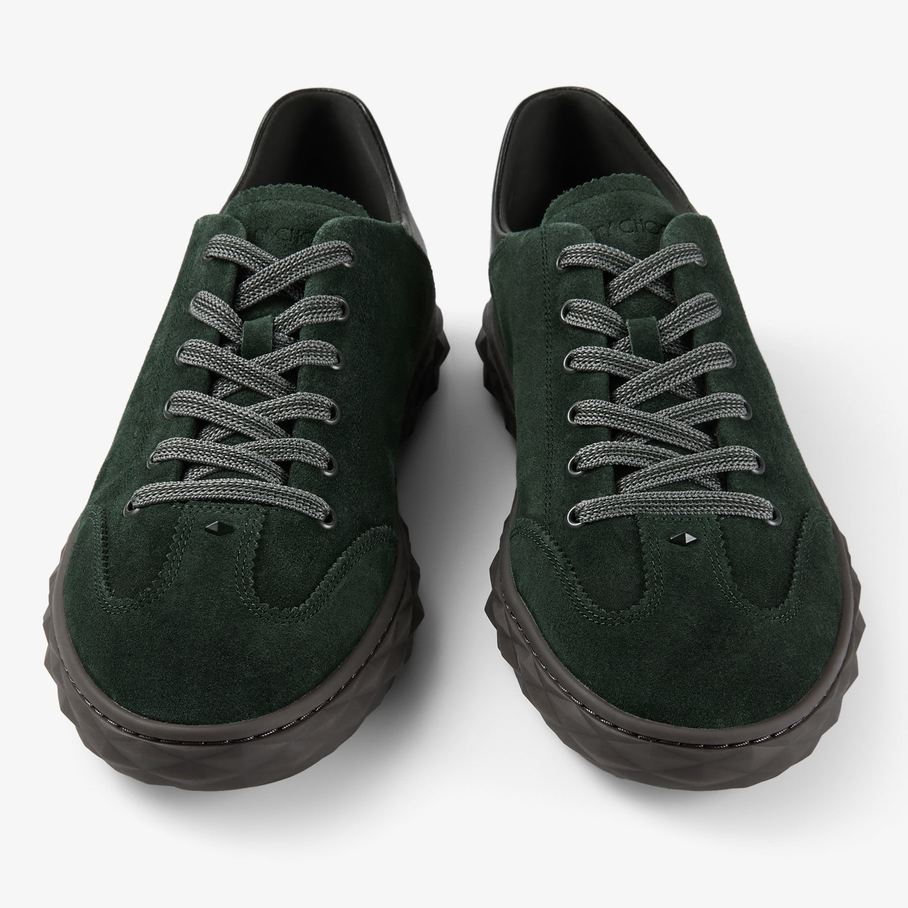 Diamond Flex C M | British Green Suede and Leather Mix Low Top Trainers ...