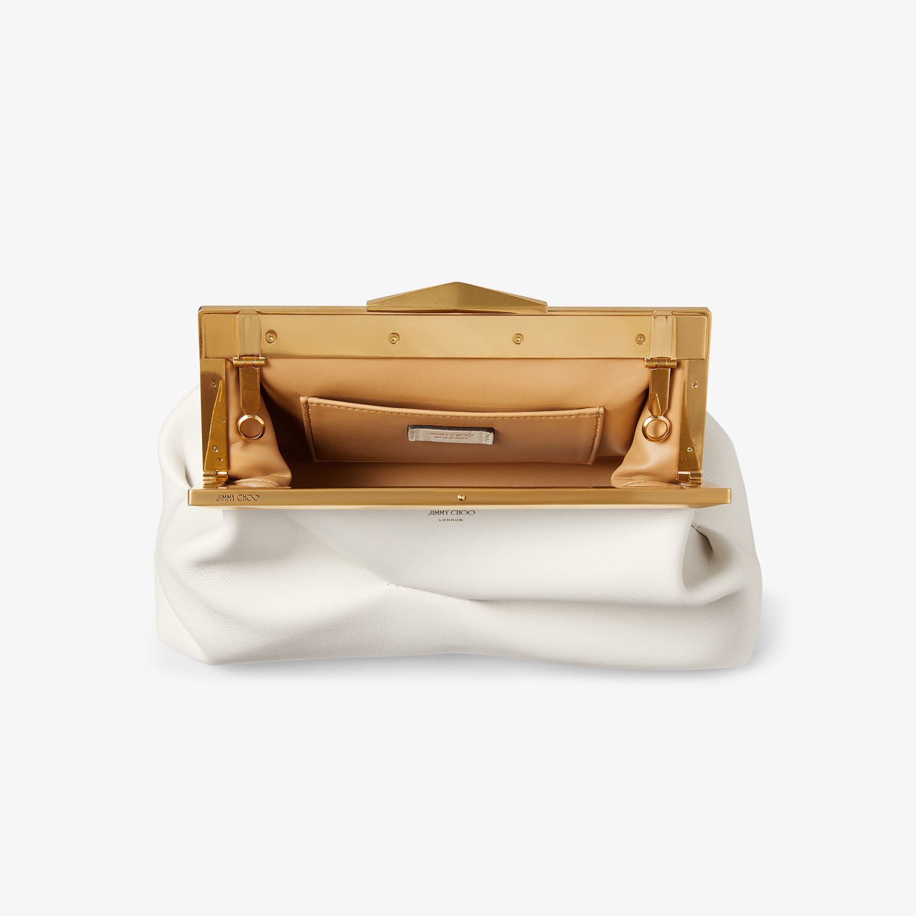 Diamond Frame Clutch/S | Latte Calf Leather Clutch | JIMMY CHOO