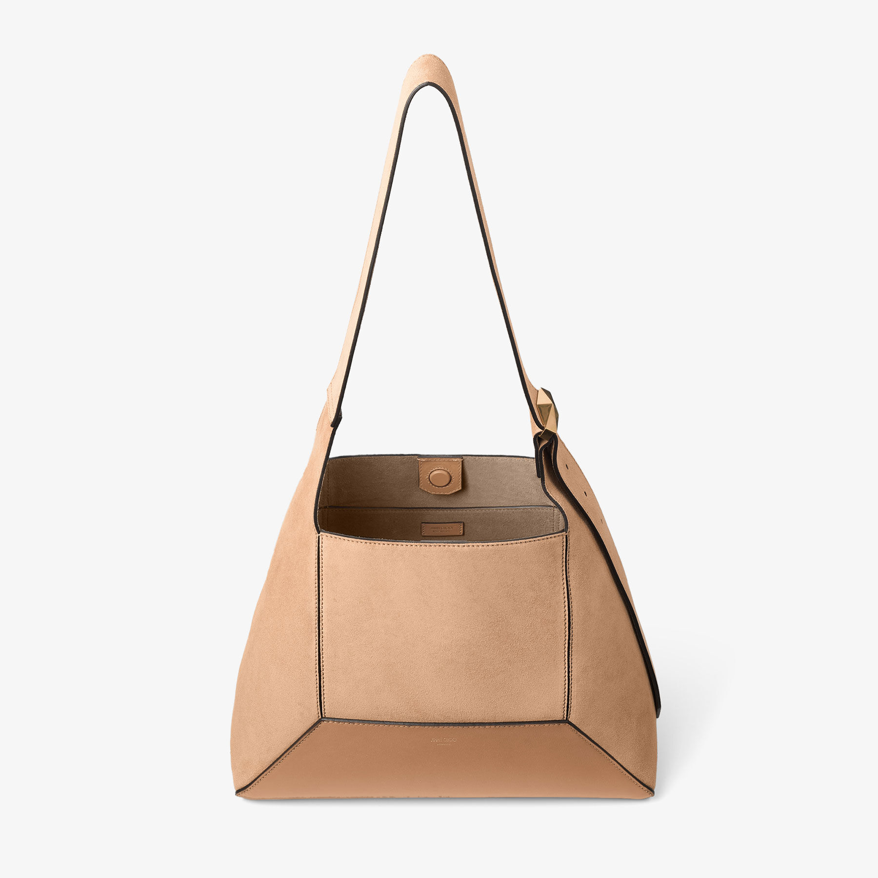 Diamond Hobo M | Toffee Suede Shoulder Bag | JIMMY CHOO