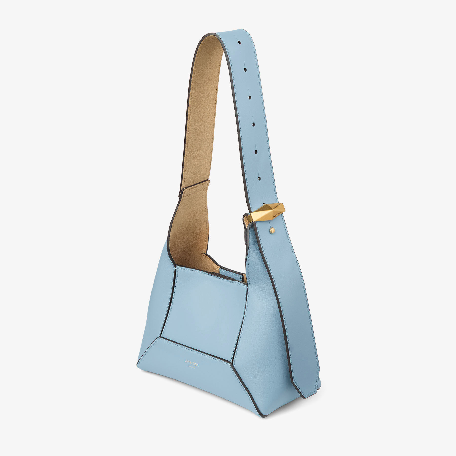Diamond Hobo/S | Dusty Blue Leather Shoulder Bag | JIMMY CHOO