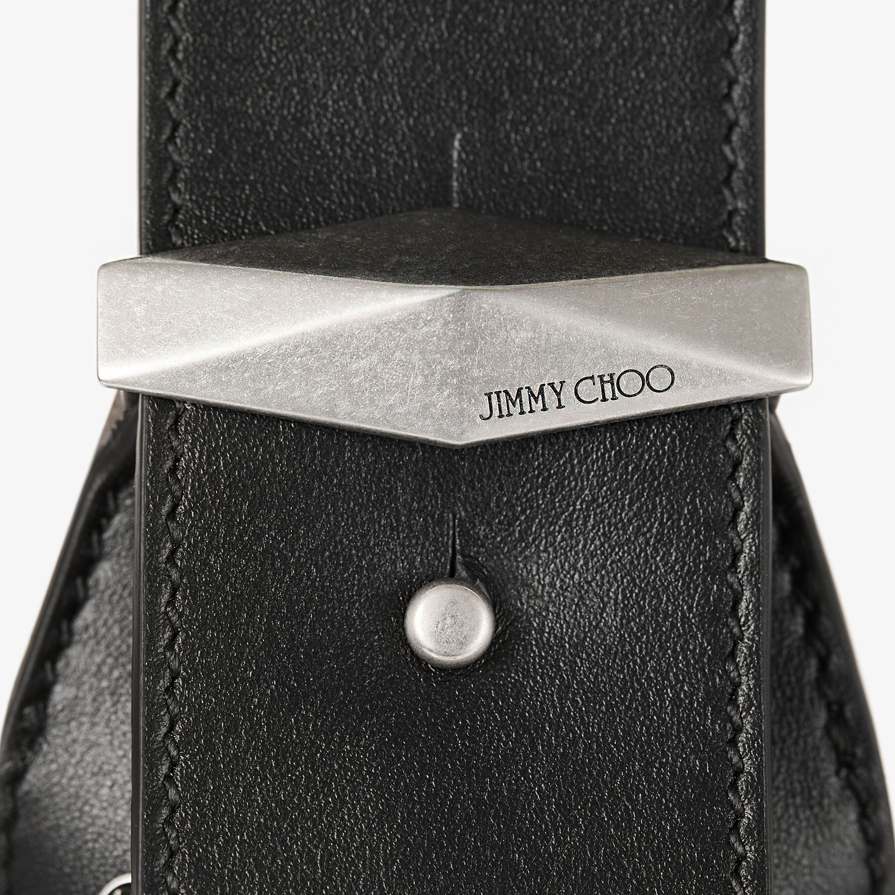 Diamond Hobo/S | Black Leather Crystal Shoulder Bag | JIMMY CHOO